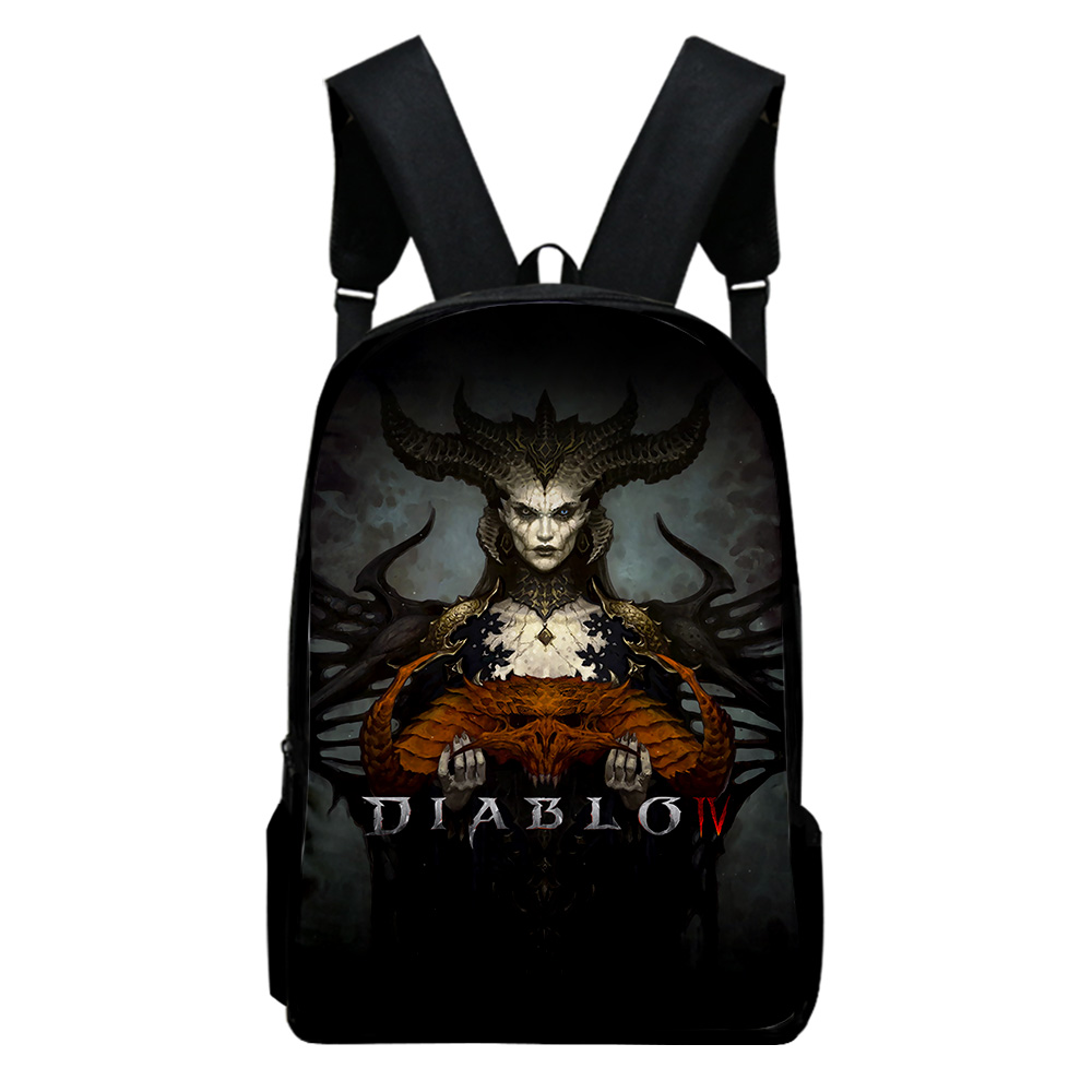 Diablo IV Merch Oxford Cloth Shoulder Backpack Multi Zipper Pack Casual ...