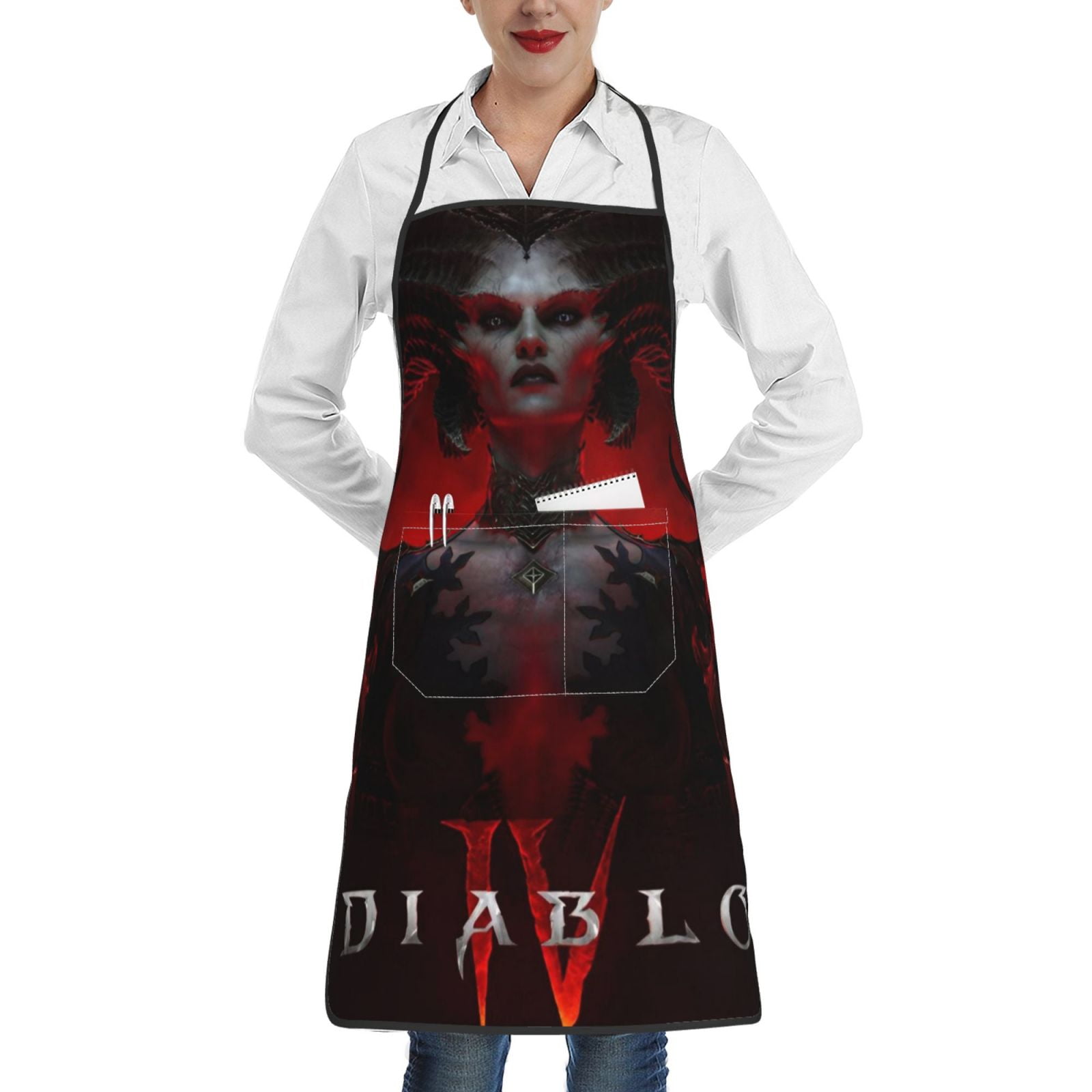 Diablo IV Waterproof Apron Home Decor Kitchen Fashion Apron For Waiter ...