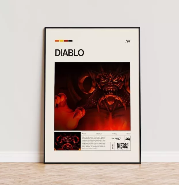 Diablo Poster, Video Game Poster, Minimalist Game Print, Gaming Room ...