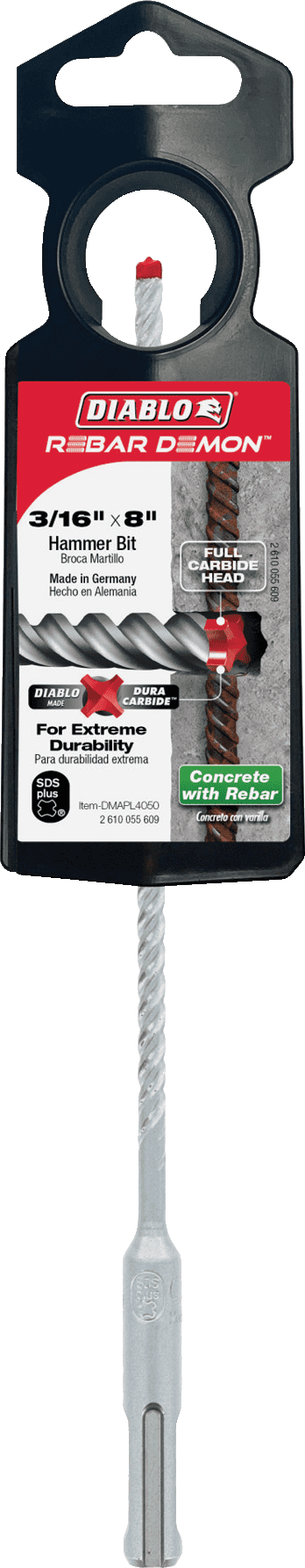 Diablo Rebar Demon SDS-Plus Full Carbide Rotary Hammer Drill Bit - Pack ...