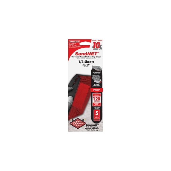 Diablo SandNet 1/3 Sheet Sandpaper - Pack of 4 - Walmart.com