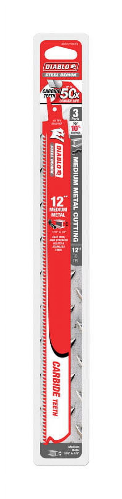 Diablo Steel Demon 12 in. Carbide Tipped Reciprocating Saw Blade 10 TPI ...
