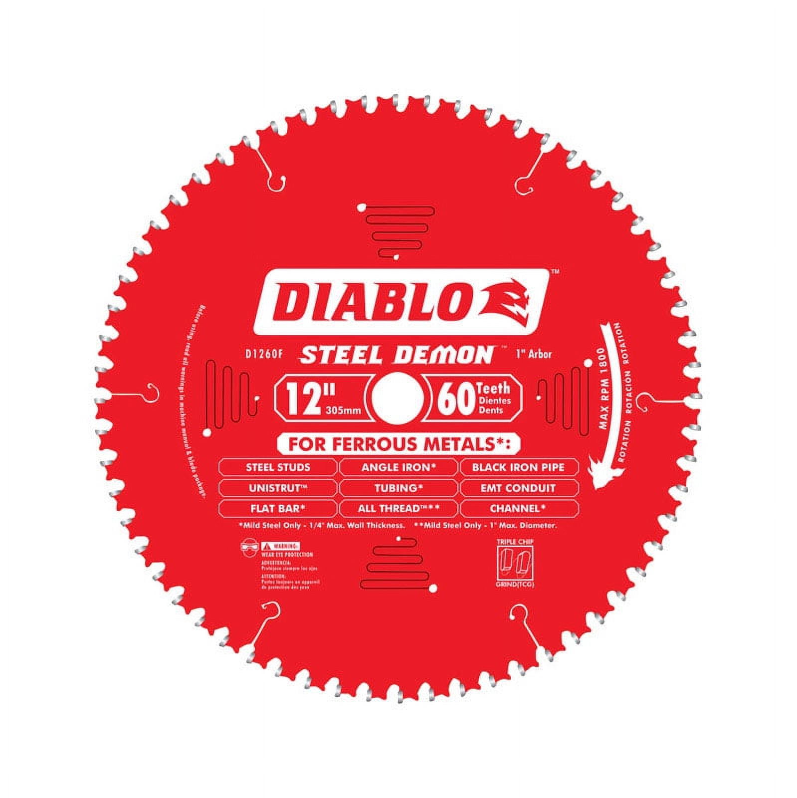 Diablo Steel Demon 12 in. Dia. x 1 in. Carbide Saw Blade 60 teeth 1 pk ...