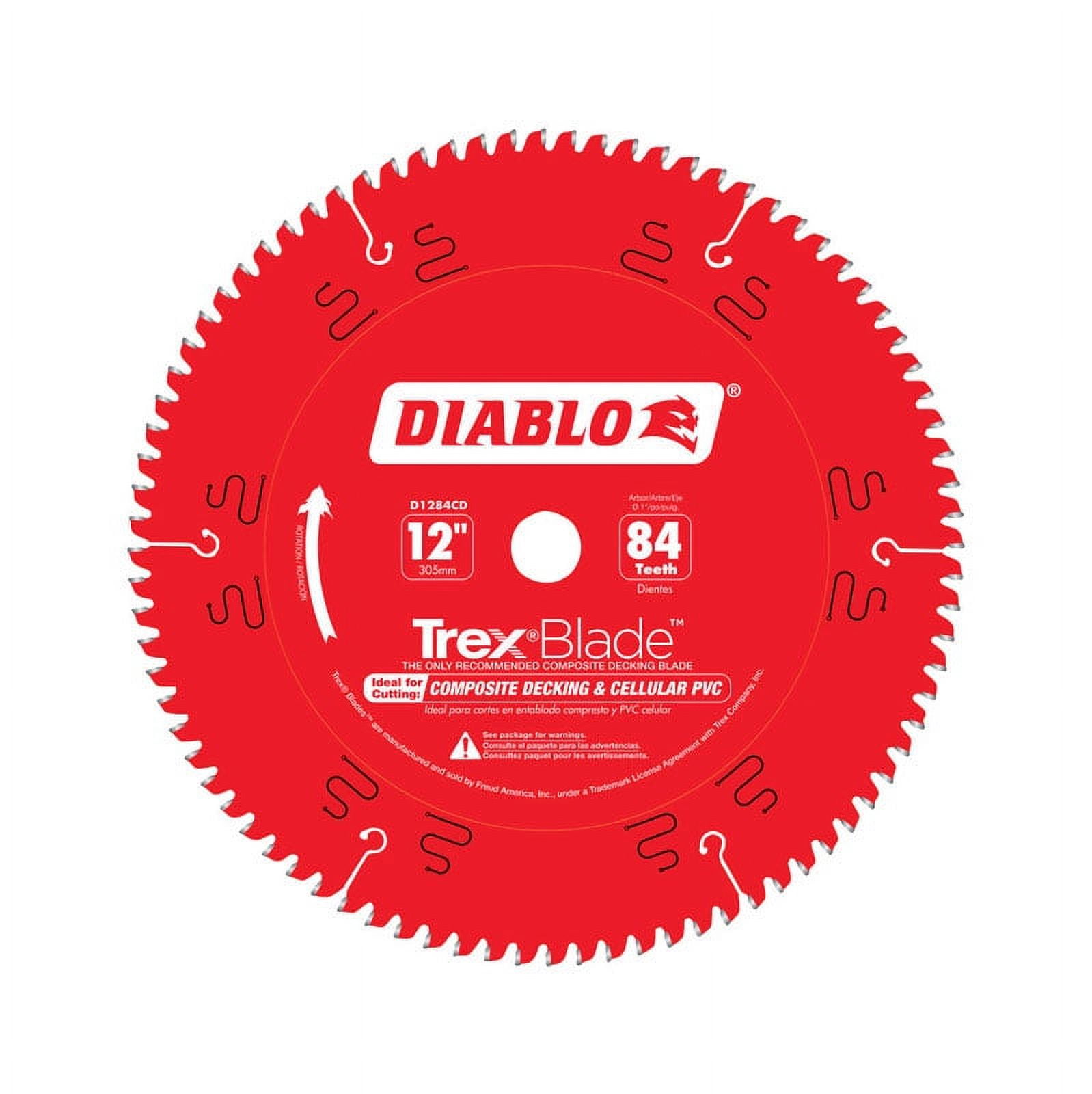 Diablo TrexBlade 12 in. Dia. x 1 in. Carbide Saw Blade 84 teeth 1 pk ...