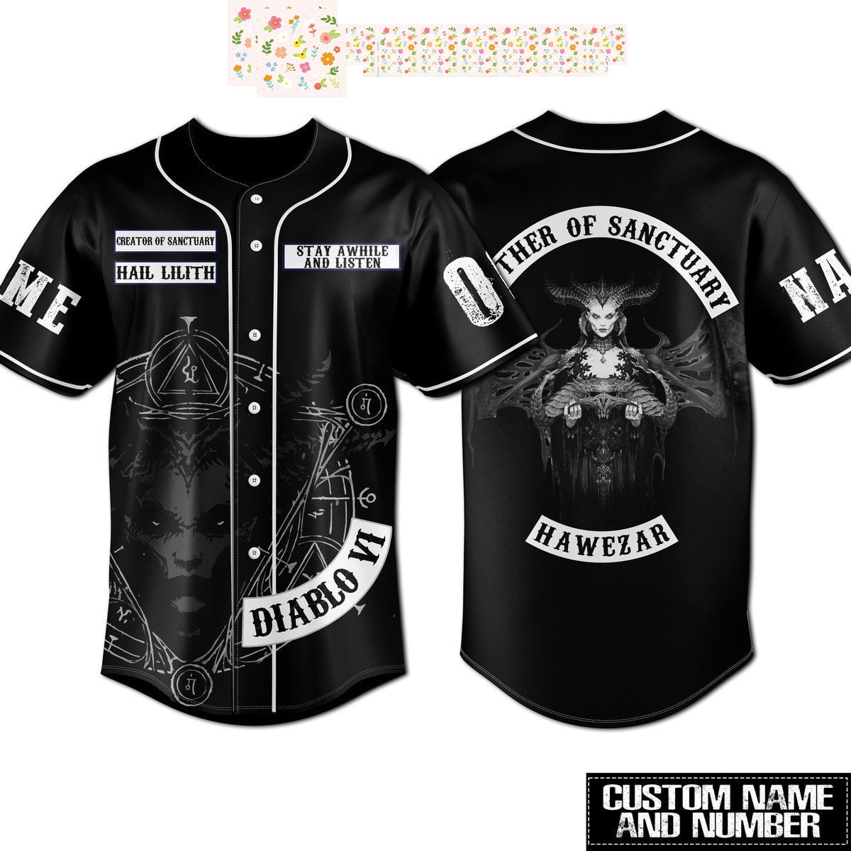 Diablo VI Mother Of Sanctuary Hawezar Personalized Baseball Jersey ...