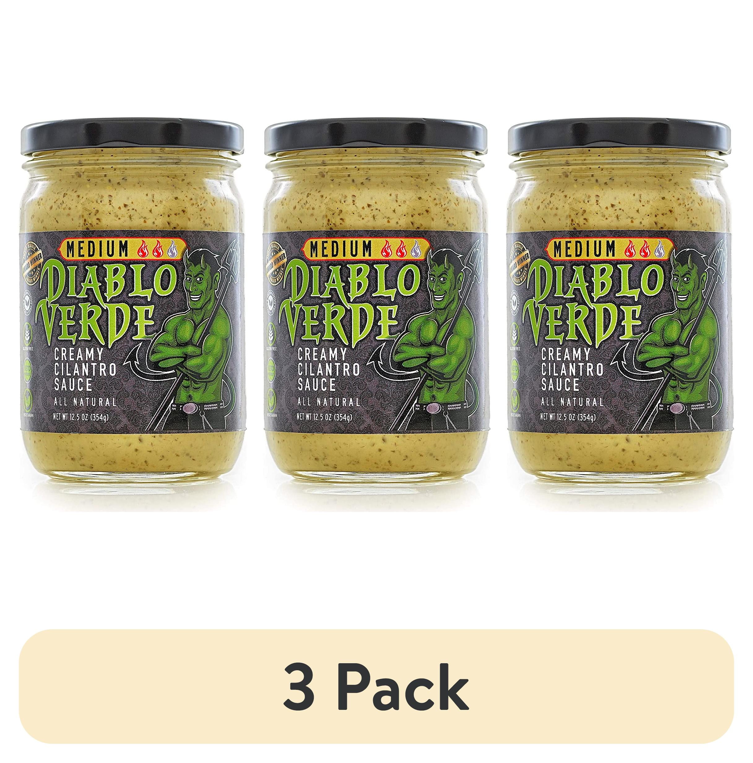 (3 pack) Diablo Verde Salsa, Medium Creamy Cilantro Sauce, 12.5 oz. Jar ...