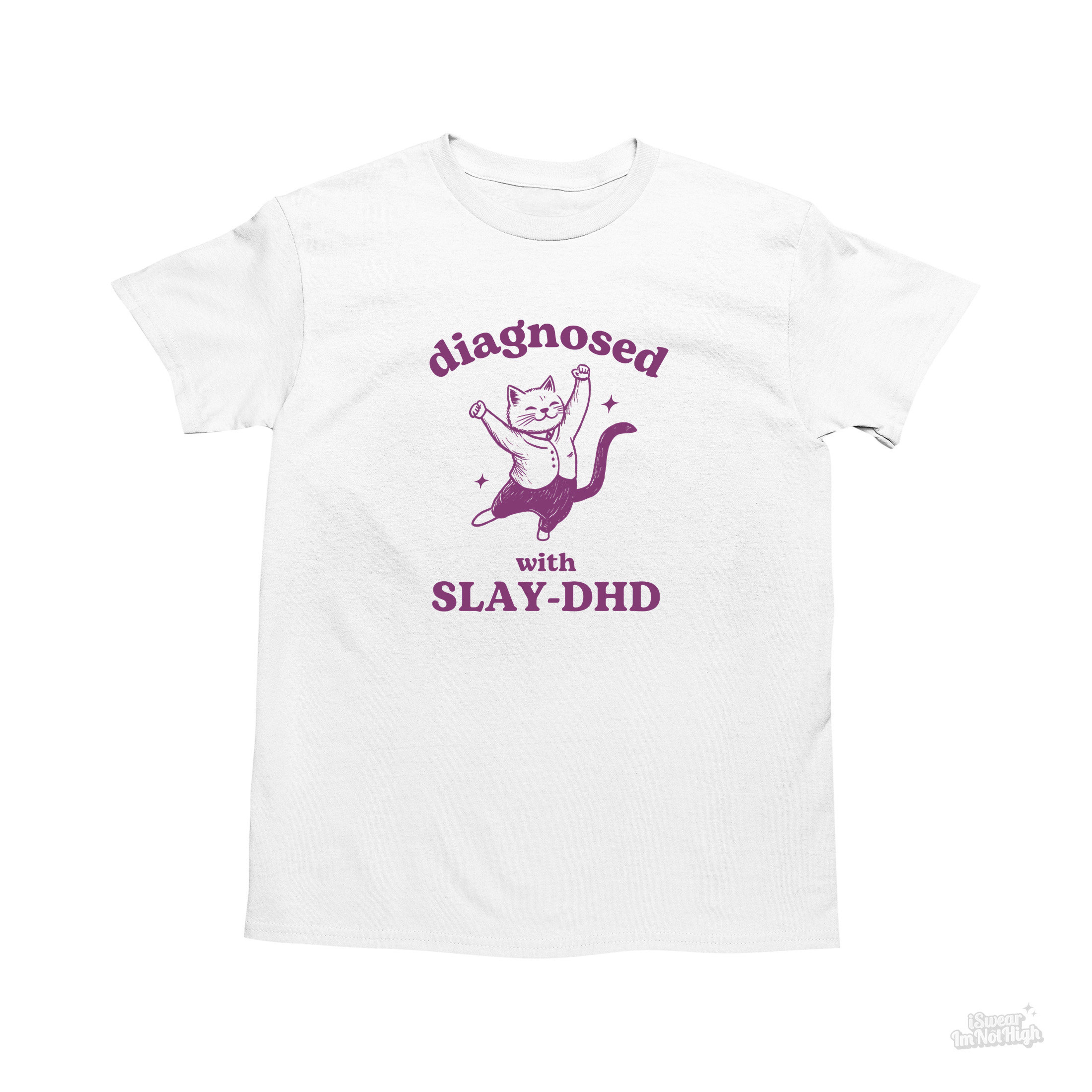 Diagnosed With Slay-DHD, Funny ADHD Shirt, Cat T Shirt, Dumb Y2k Shirt ...