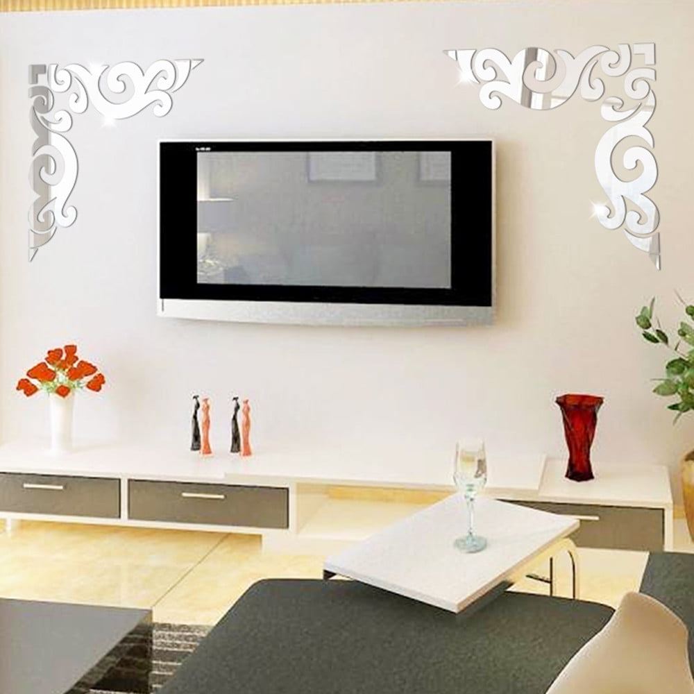 Diagonal Corner Line Acrylic Mirror Wall Stickers Diy - Walmart.com