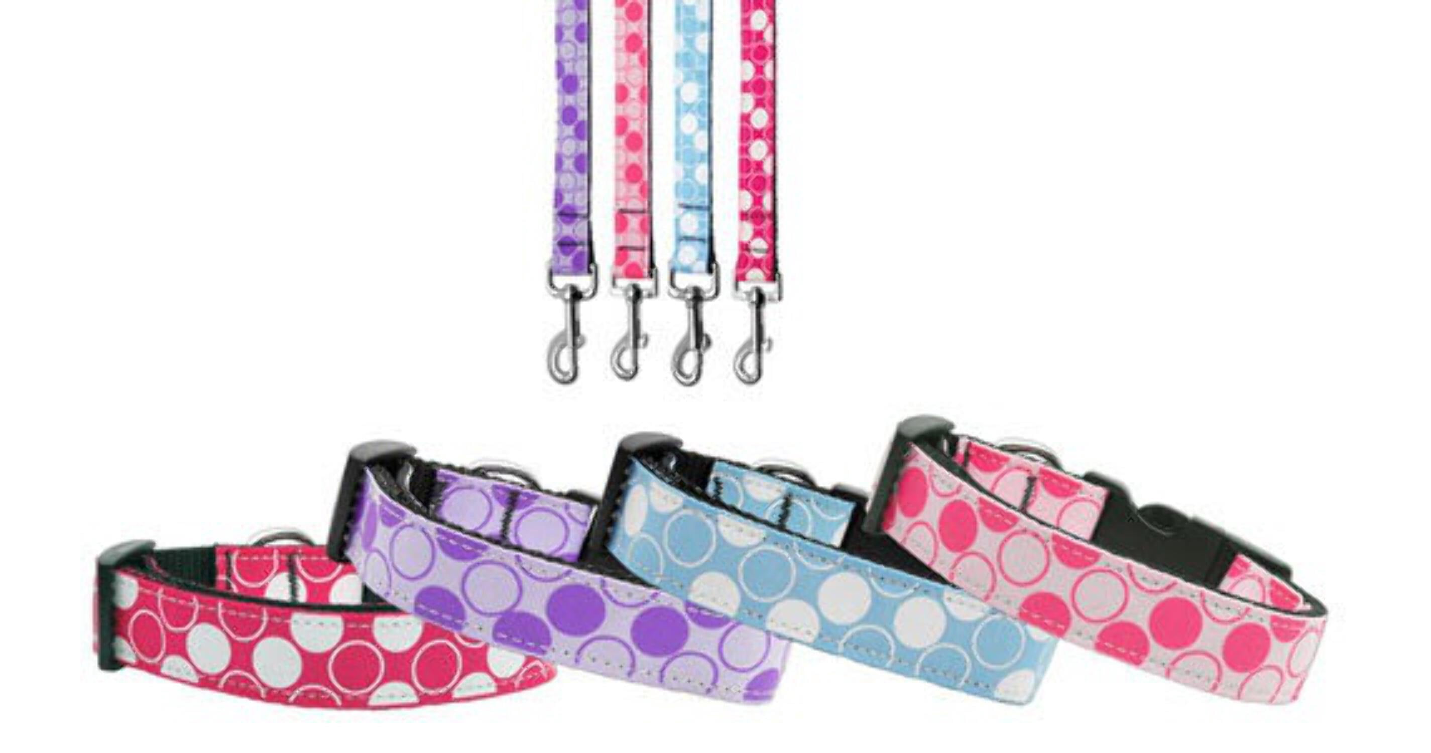 Pet Dog Cat Nylon Collar or Leash, "Diagonal Dots" - Walmart.com