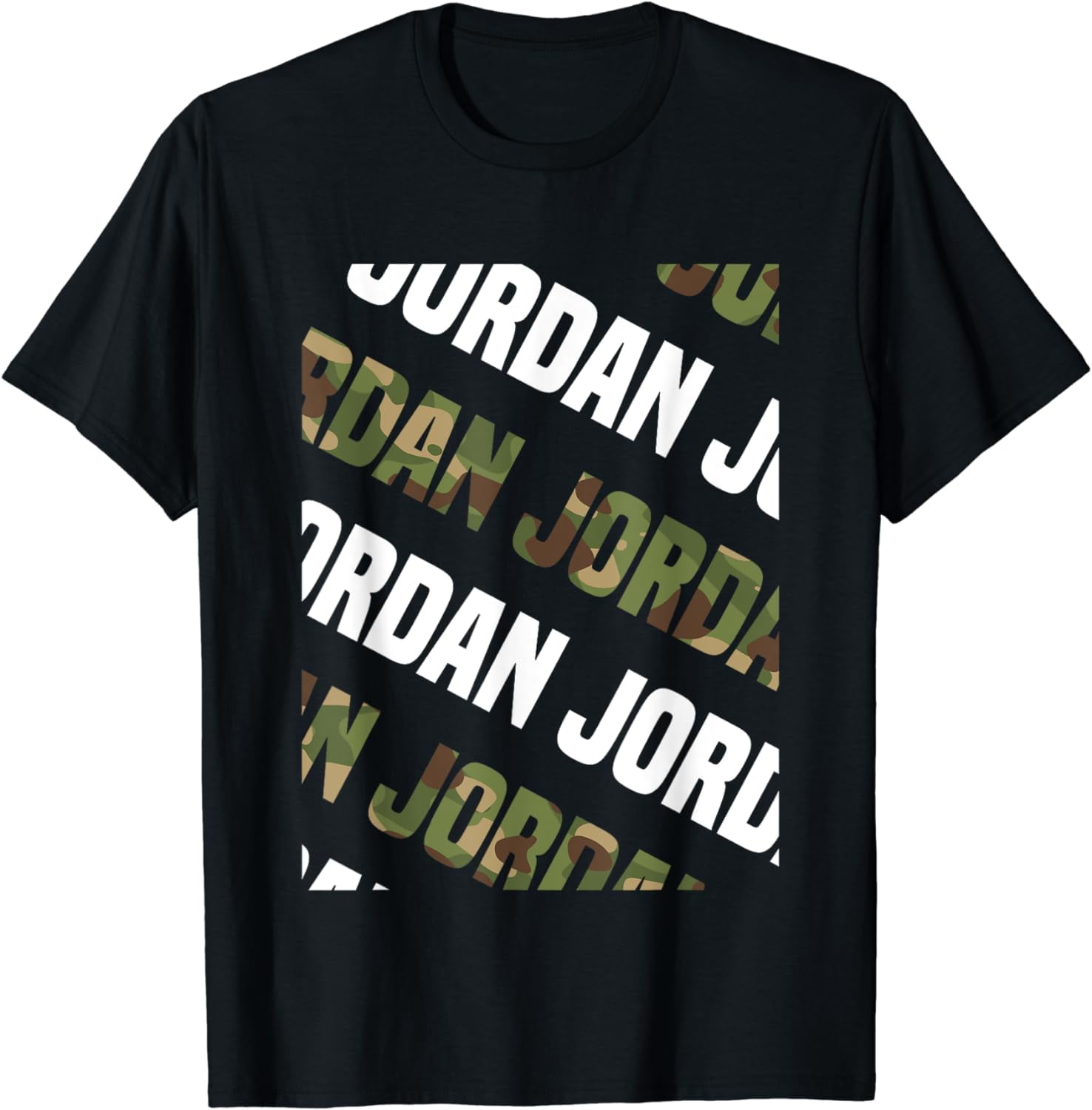 Diagonal Jordan Pattern Design Gift Green Camouflage Print T-Shirt ...