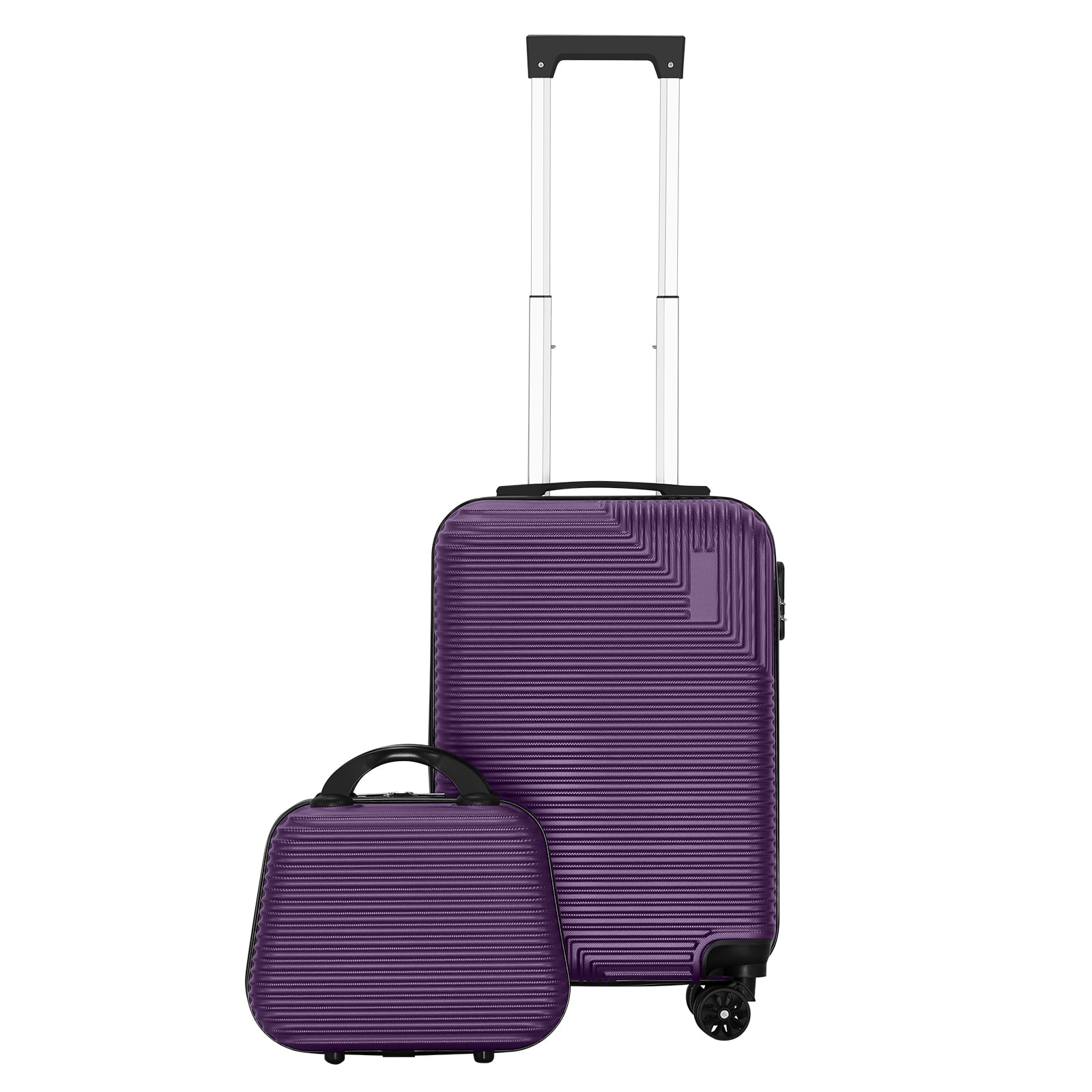 Diagonal Stripe Luggage ABS 2-Piece Set (14"+20") Purple - Walmart.com