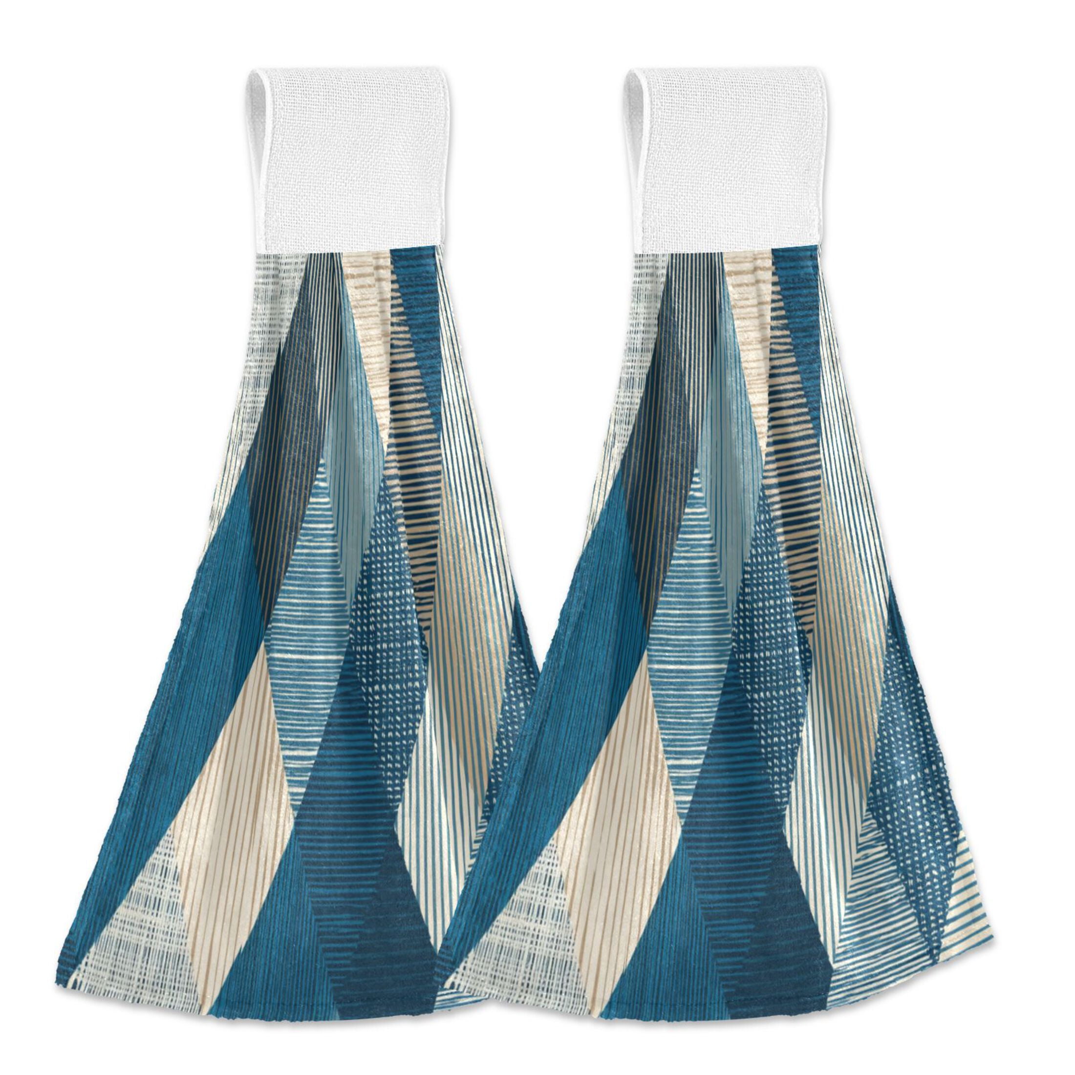 Diagonal Stripes Mixture Colors Hanging Towels with Loop Hand Towels ...