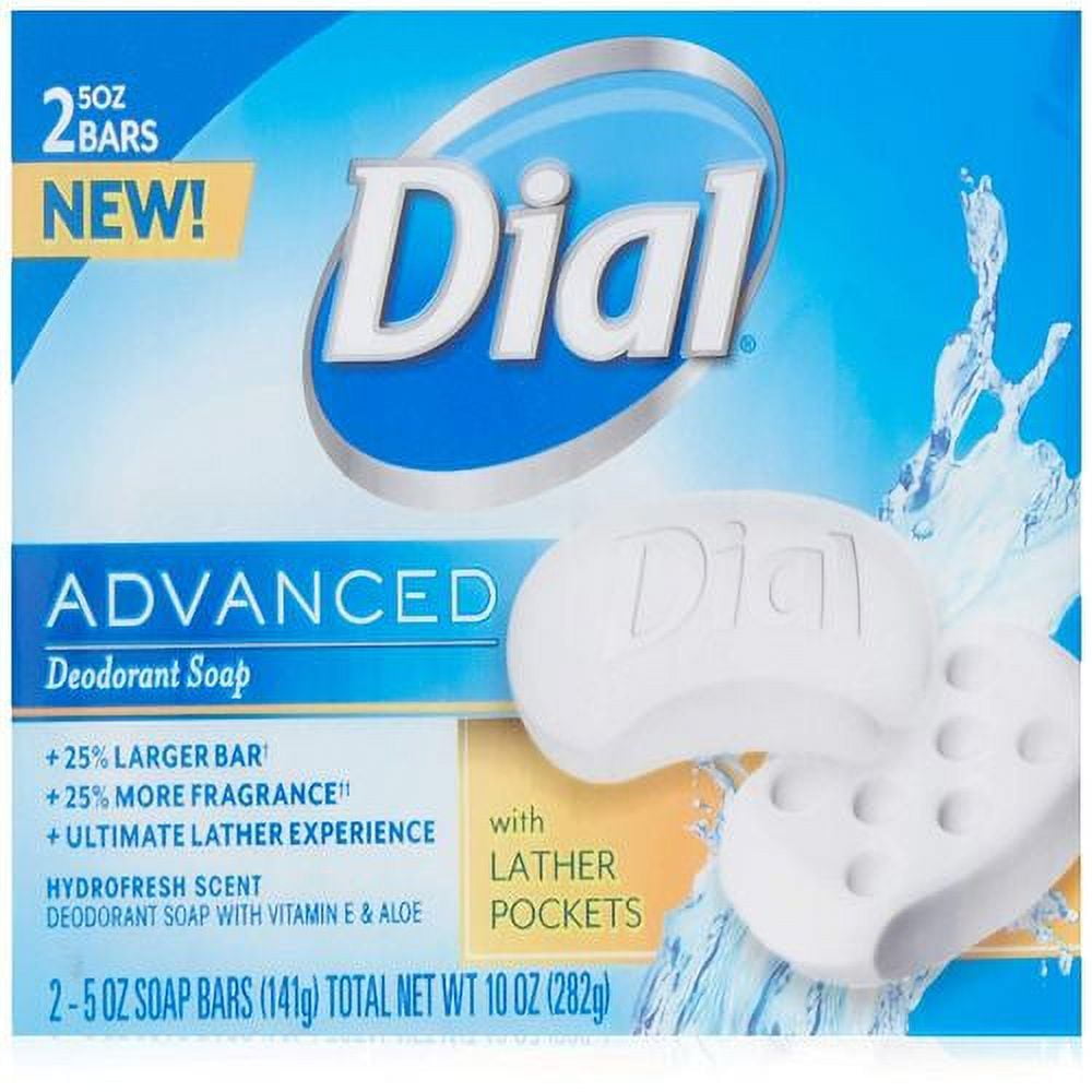 Dial Advanced Deodorant Soap Bars Hydrofresh Scent With Vitamin E And ...