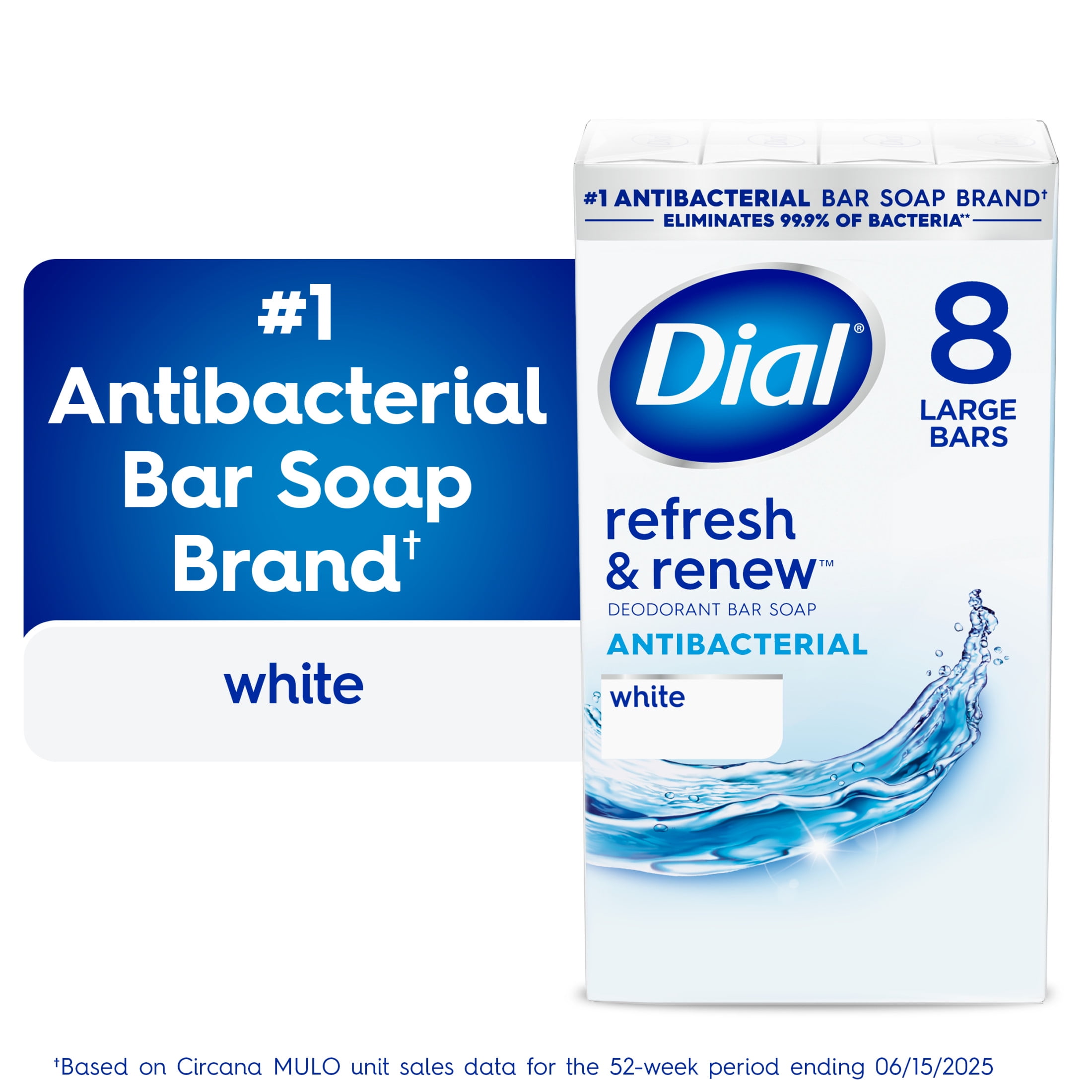 Dial Antibacterial Bar Soap for Bath, Face, Body, Refresh & Renew ...