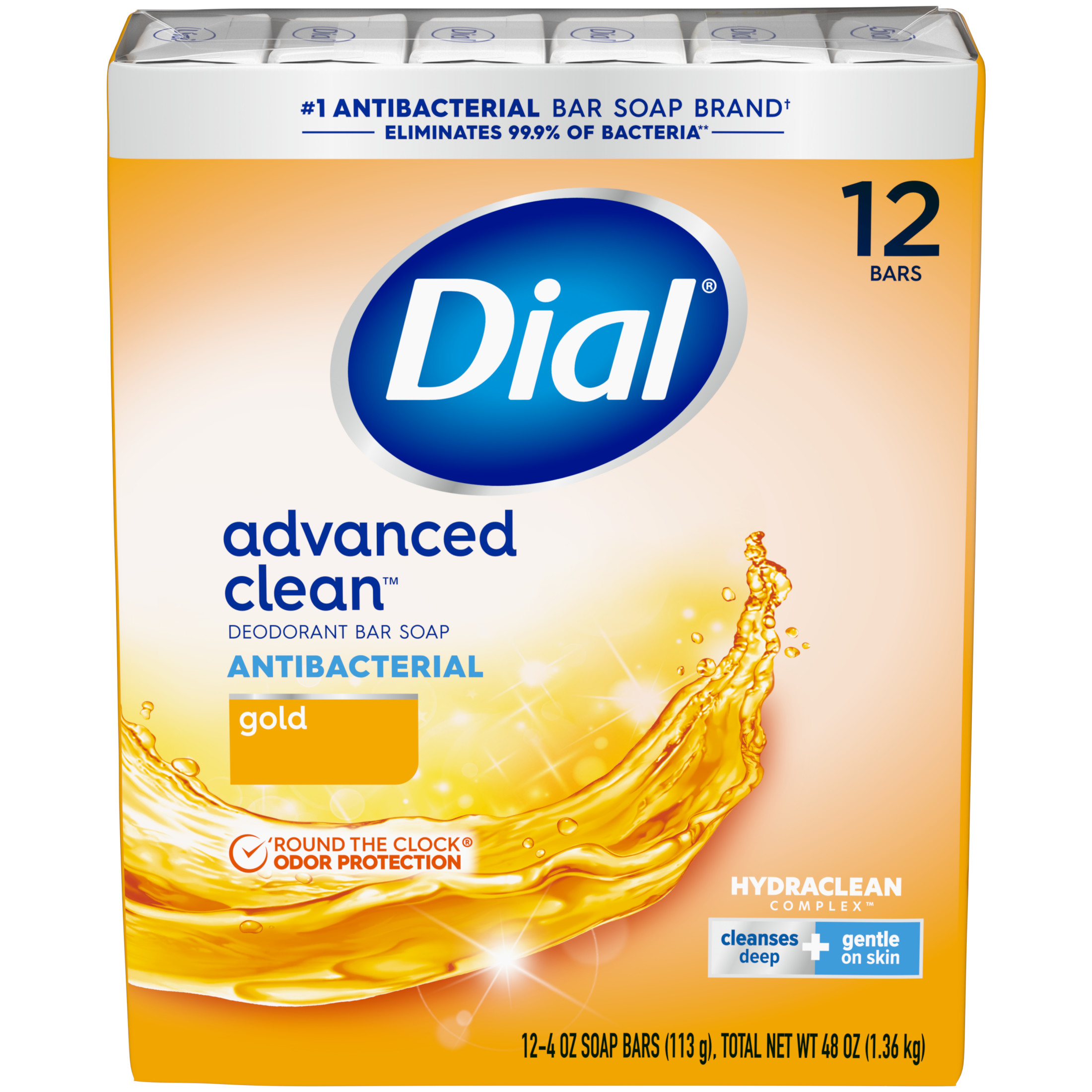 Dial Gold Antibacterial Deodorant Protection Bar Soap, 3.2oz, 2 Bars ...