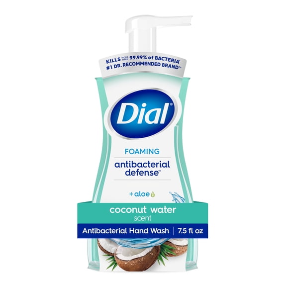 Dial Antibacterial Foaming Hand Wash, Coconut Water, Aloe Vera, 7.5 fl ...