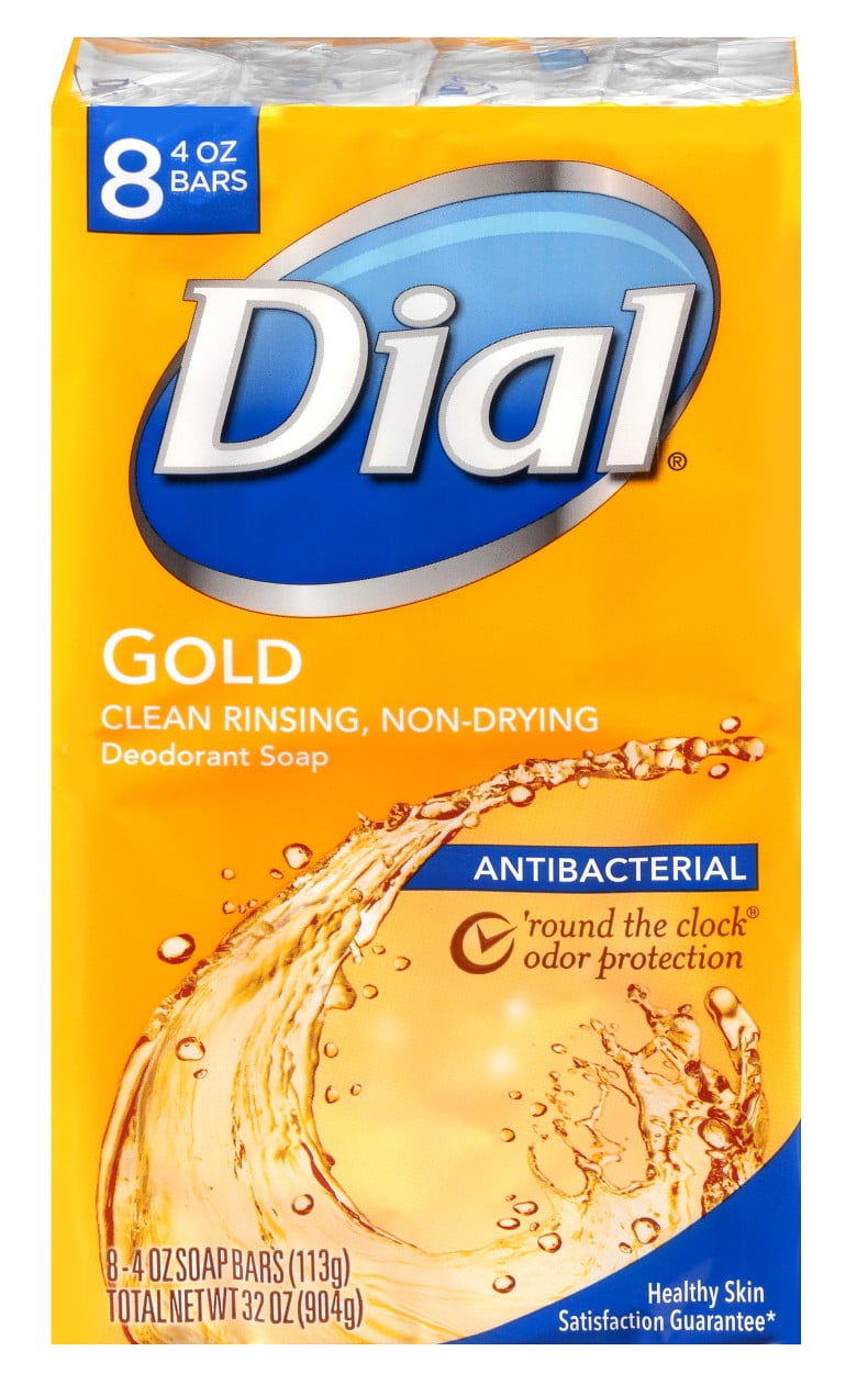 Dial Bar Soap Gold 4oz 8 Count Advanced Clean Antibacterial (Pack of 3 ...