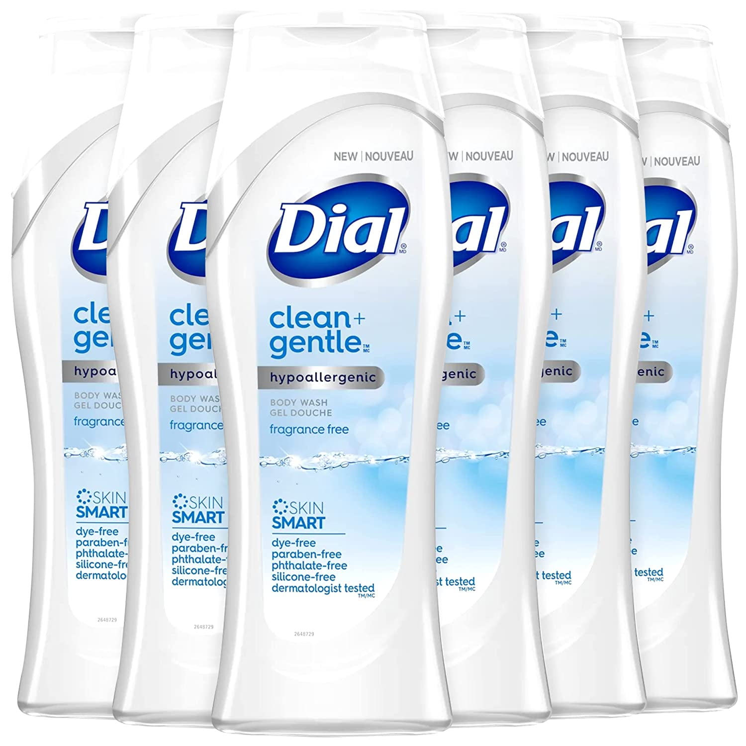 Dial Hypoallergenic Body Wash, Clean + Gentle, Unscented, Hydrating ...