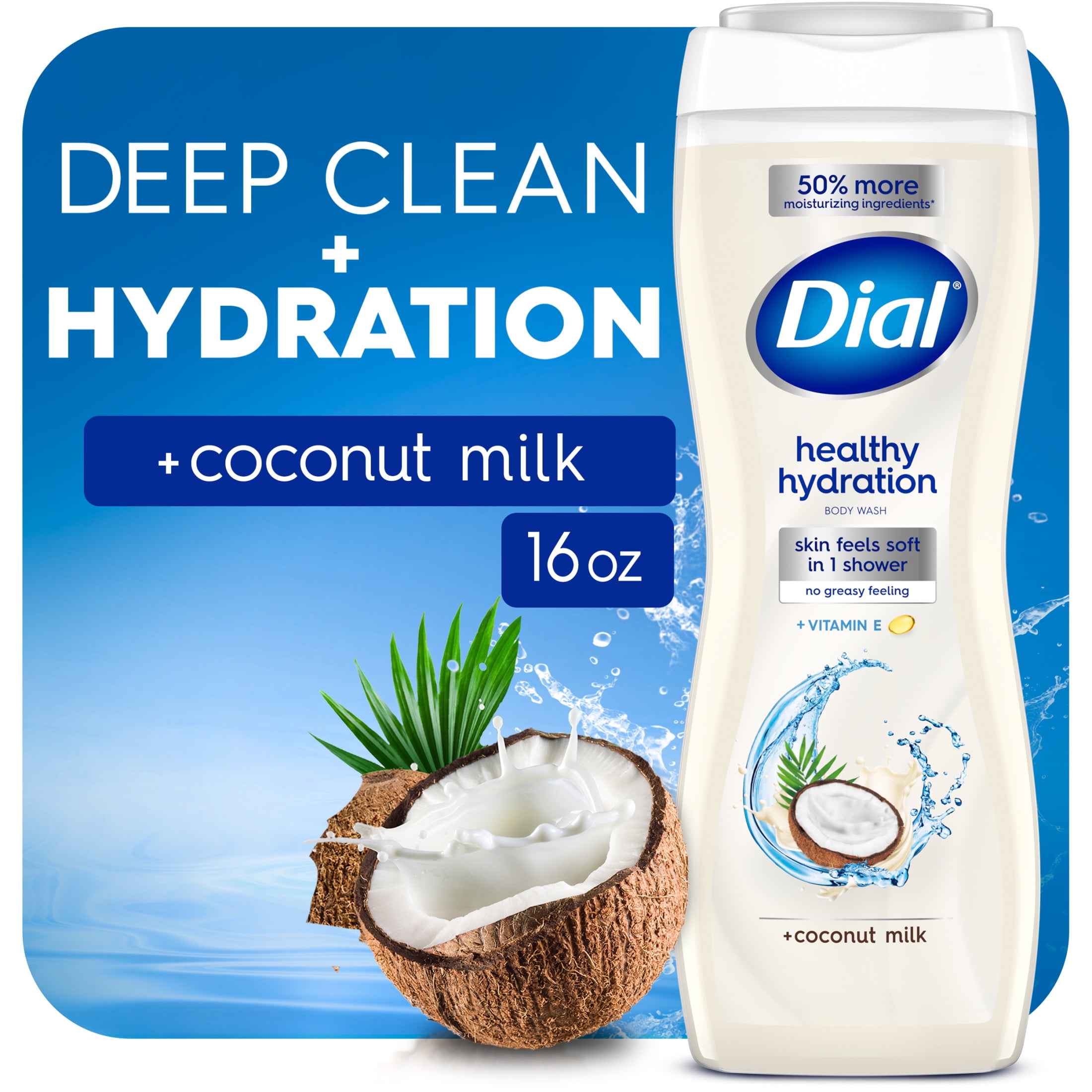 Dial Healthy Hydration Body Wash Coconut Milk with Vitamin E, 16 fl oz ...