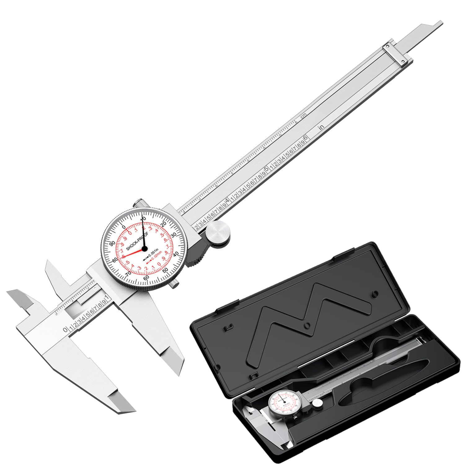 Dial Caliper 0-6"/150mm Dual Reading Scale, Inch/Metric SAE Standard ...