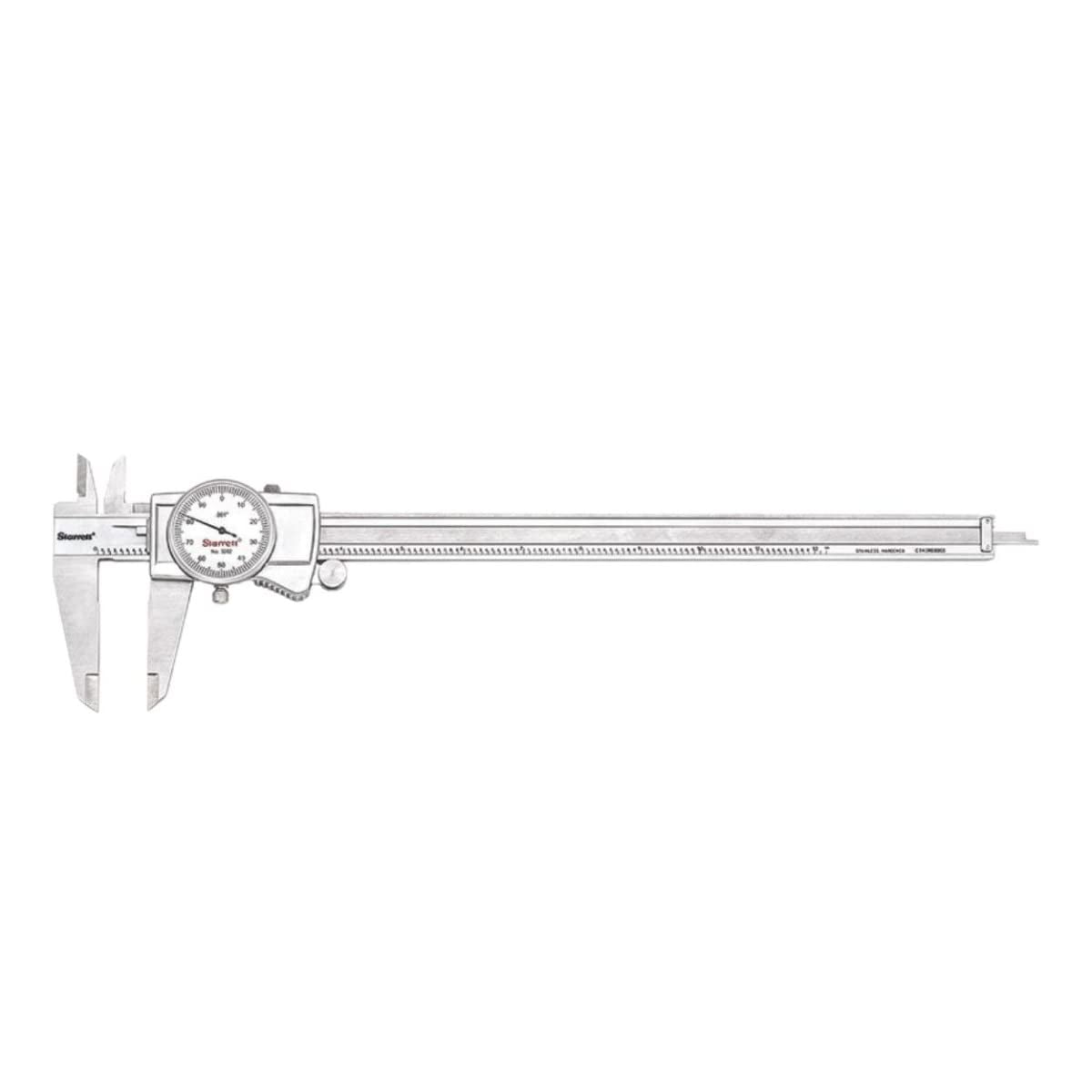 Dial Caliper with Adjustable and Fitted Case - White Face, 0-12" Range ...