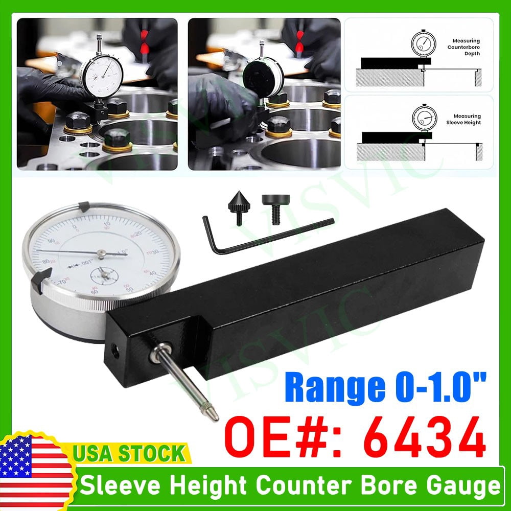 Dial Indicator 1” 0-100mm Diesel Cylinder Sleeve Height, Counterbore ...
