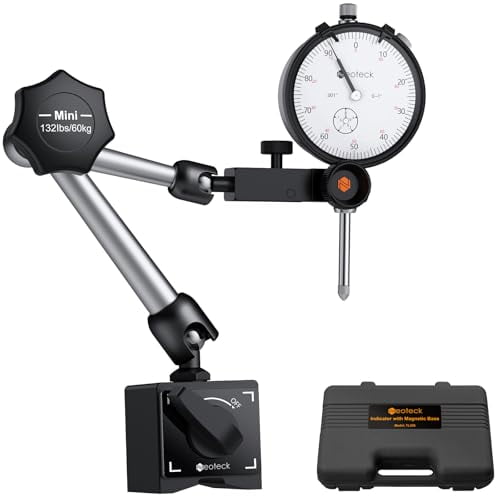 Dial Indicator -1in/.001in with 132lbs/60kg Magnetic Base,Imperial Dial ...