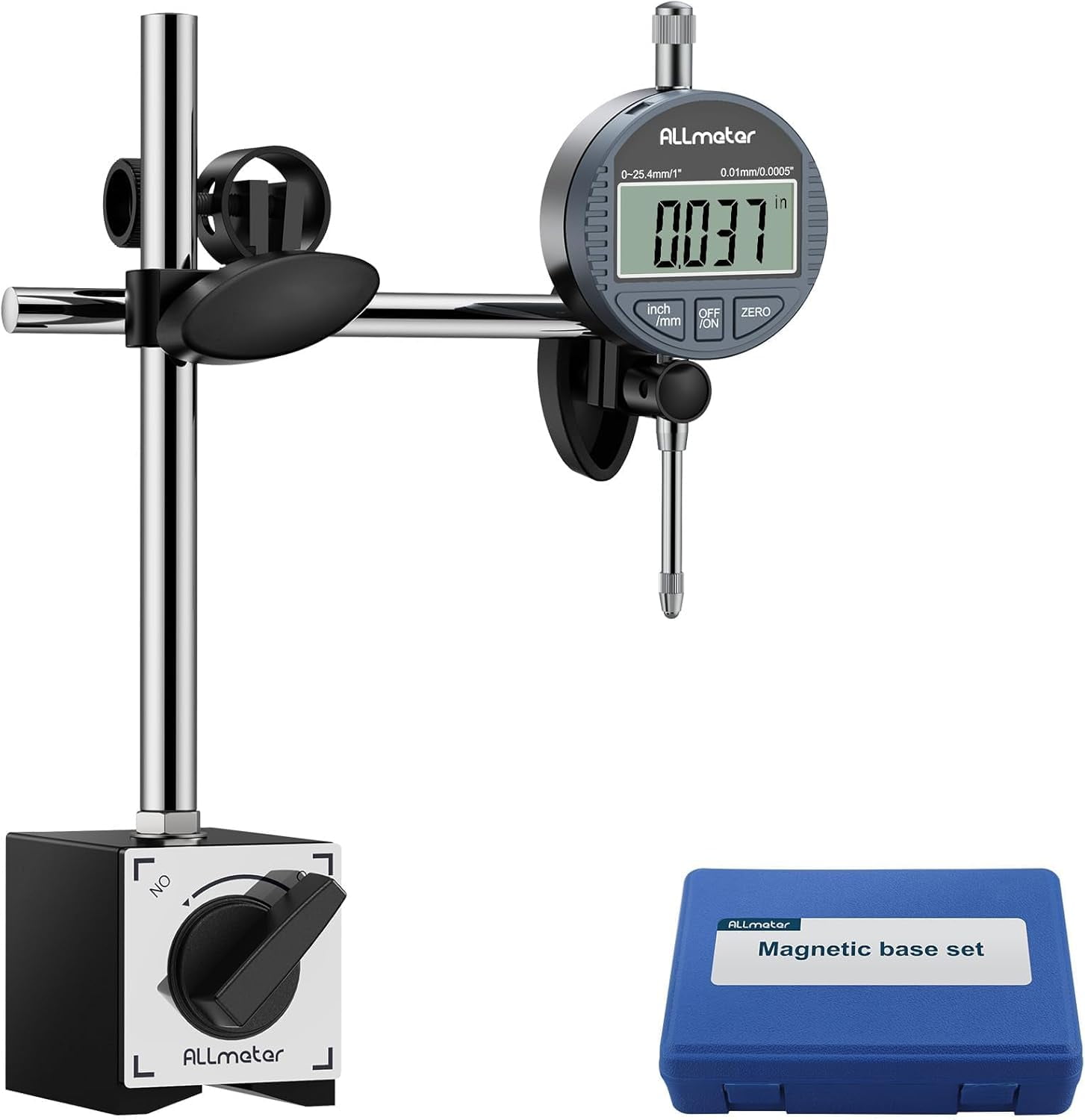 Dial Indicator with Magnetic Base Holder,0-1 Inch/25.4mm Range,Inch ...