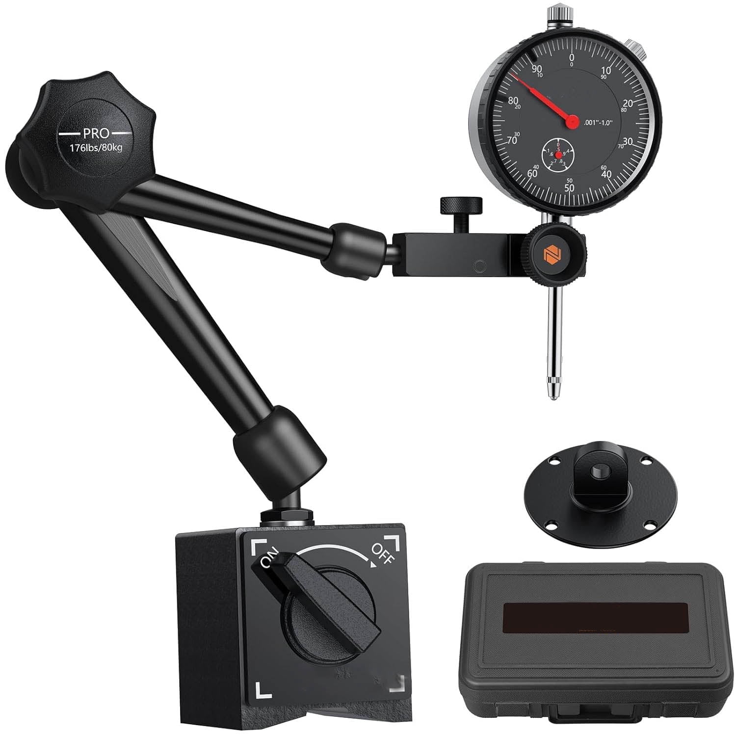 Dial Indicator and Magnetic Base Set with Storage Case, Dial Gauge and ...