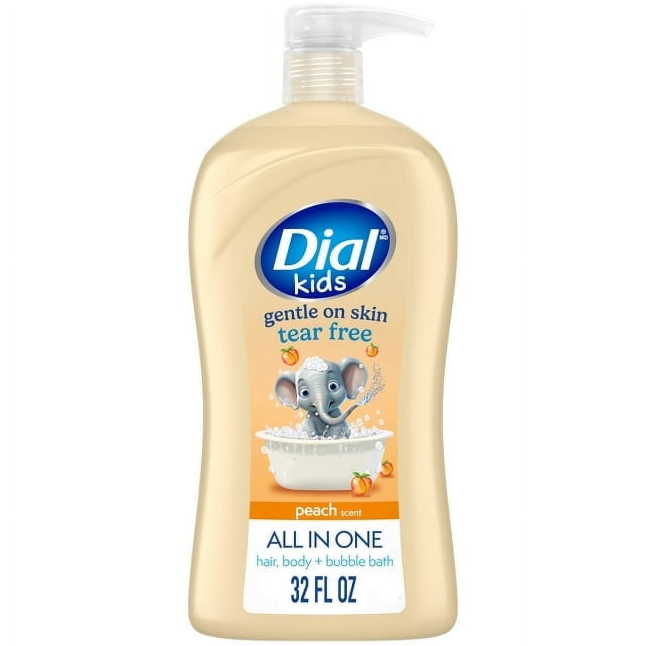 Dial Kids 3-in-1 Body+Hair+Bubble Bath, Peach, 32 fl oz (4 Pack ...