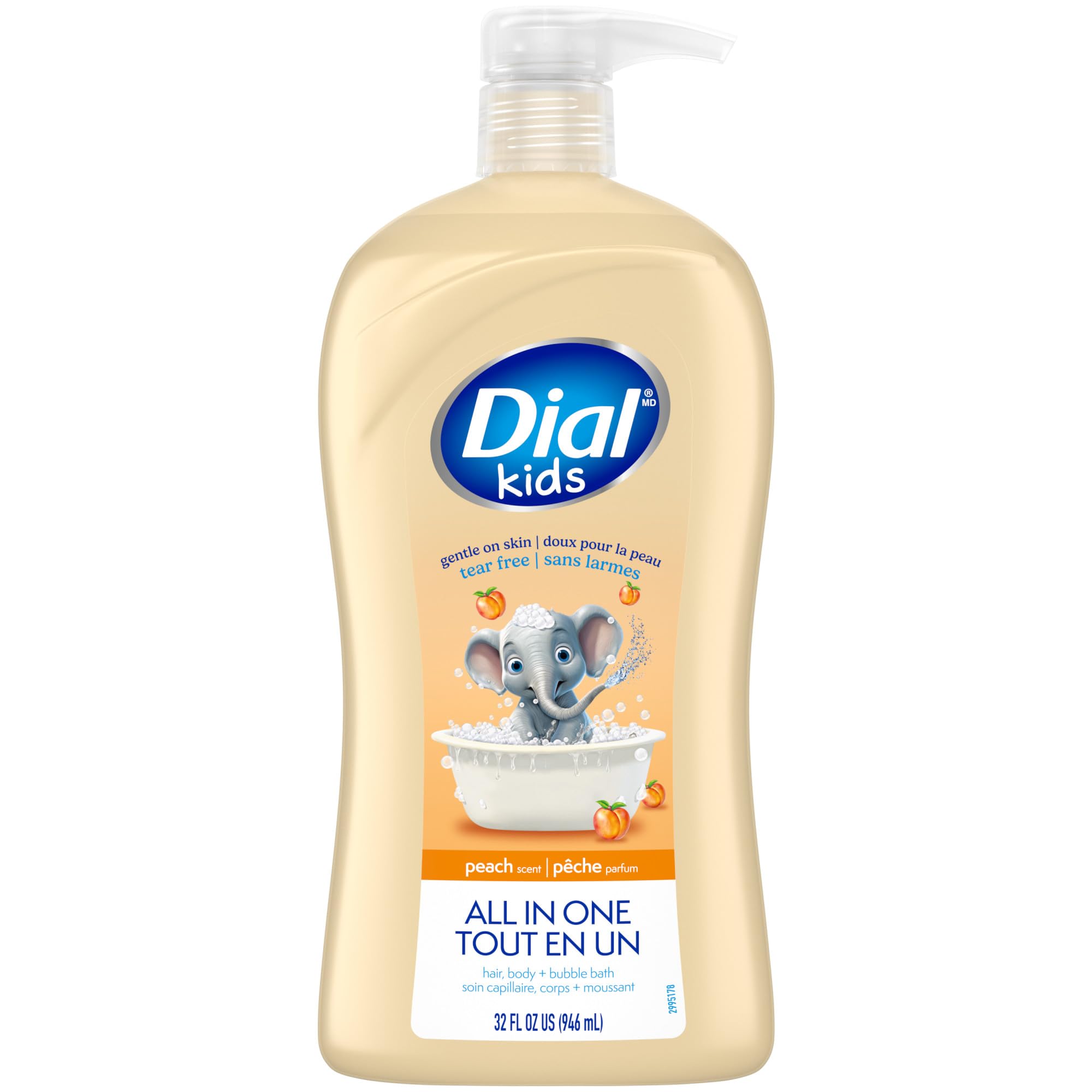 Dial Kids 3-in-1 Body+Hair+Bubble TGF4 Bath, Peach Scent, 32 fl oz ...