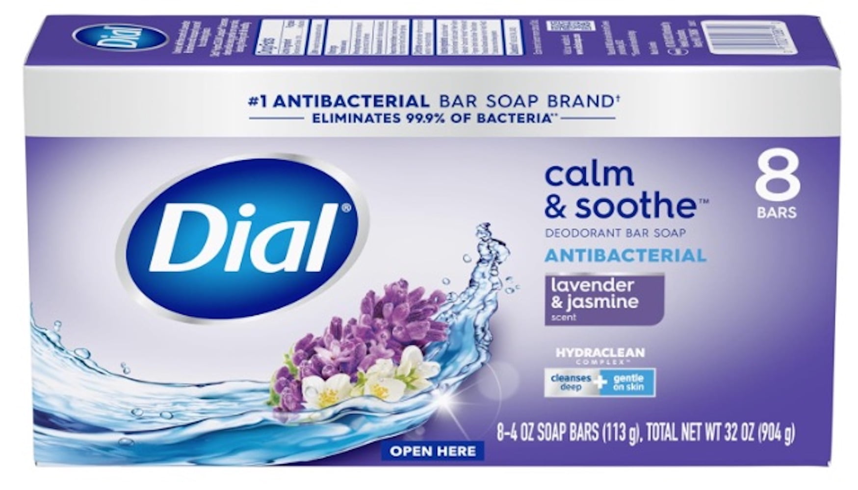 Dial Lavender Jasmine Antibacterial Deodorant Bar Soap (Pack of 20 ...