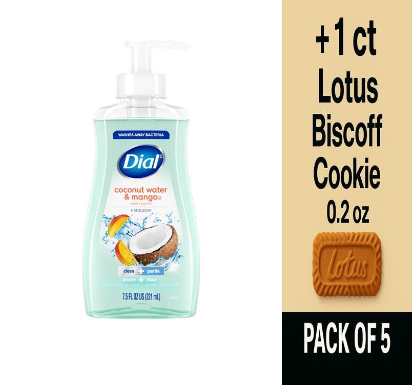 Dial Liquid Hand Soap Coconut Water & Mango Scent Dermatologist Tested ...