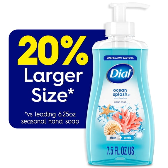 Dial Antibacterial Liquid Hand Soap, Ocean Splash, 7.5 fl oz Pump ...