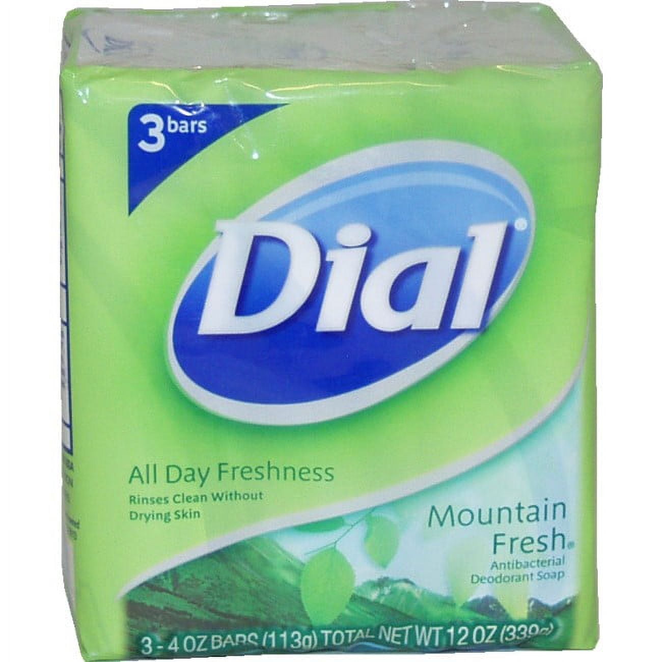Dial Mountain Fresh Antibacterial Deodorant Bath Bar Soap, 4-ounce, 3pk ...