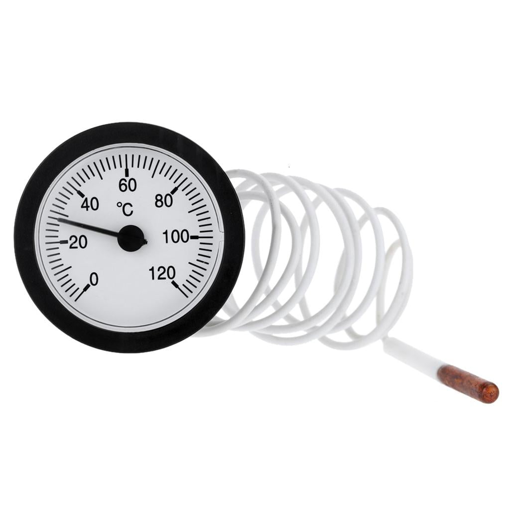 Dial Thermometer Capillary Temperature Gauge 0-120℃ water & oil with 1m ...