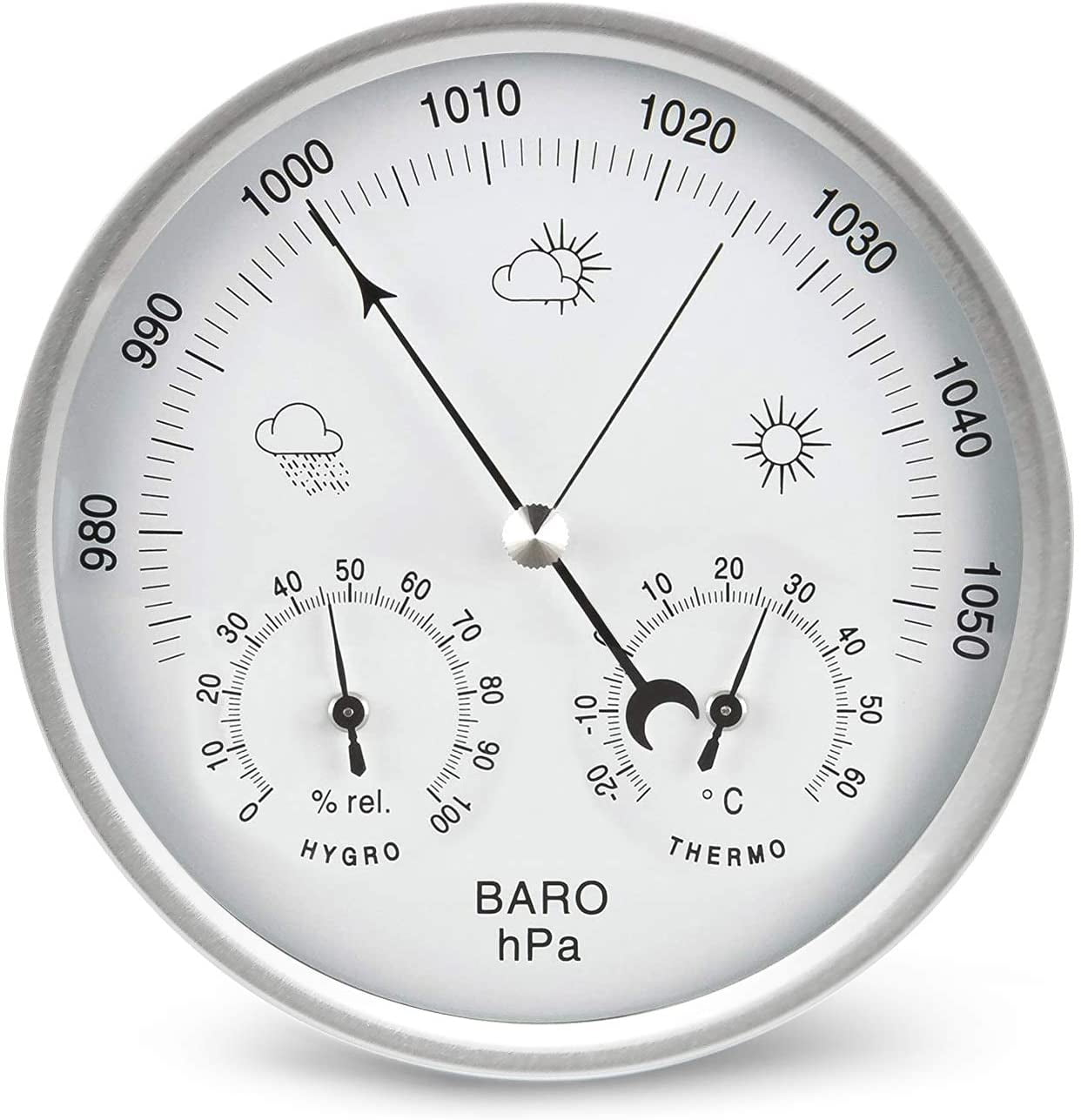 Dial Type Barometer Thermometer Hygrometer Weather Station Barometric ...