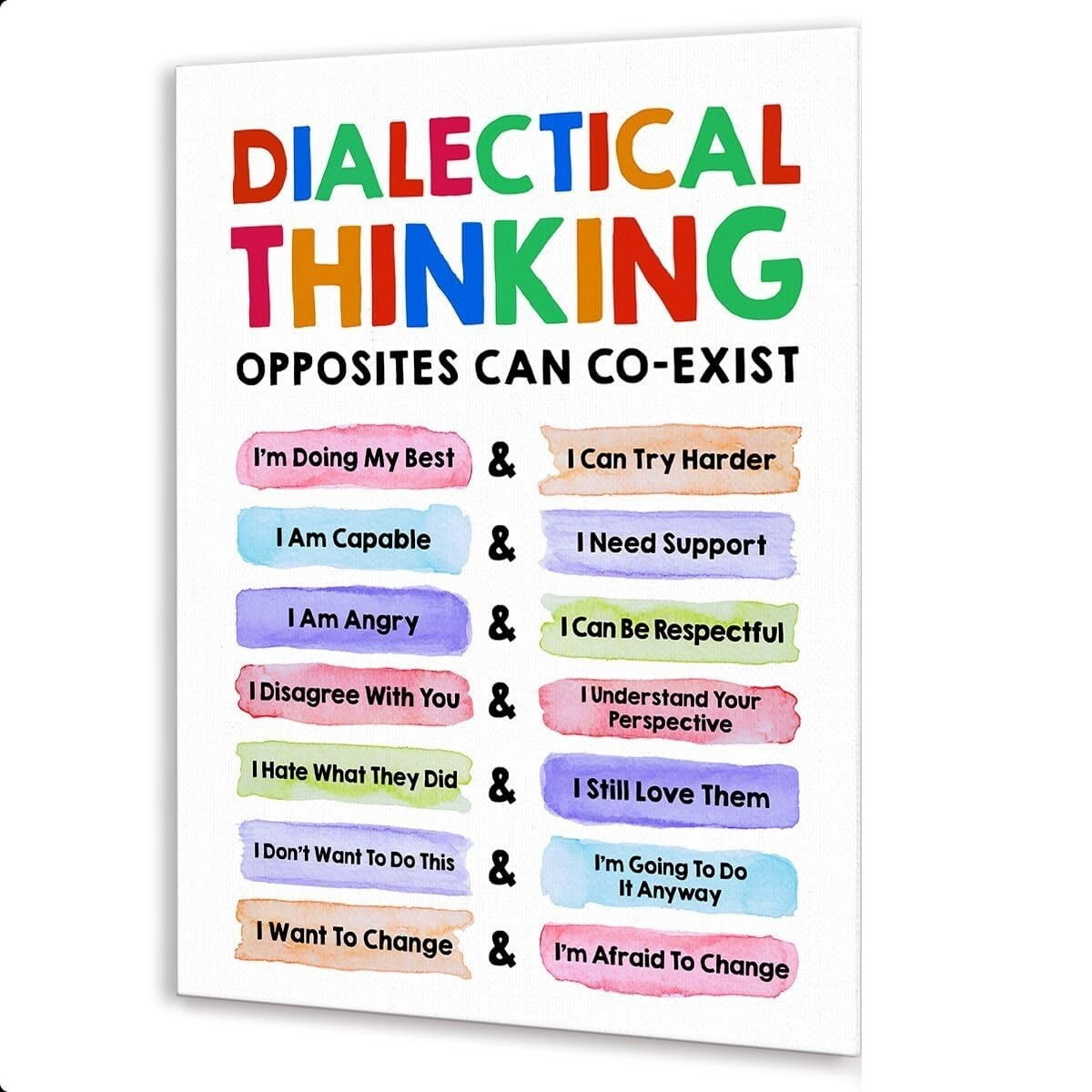 Dialectical Thinking Canvas Wall Art, School Psychologist Gifts,Mental ...