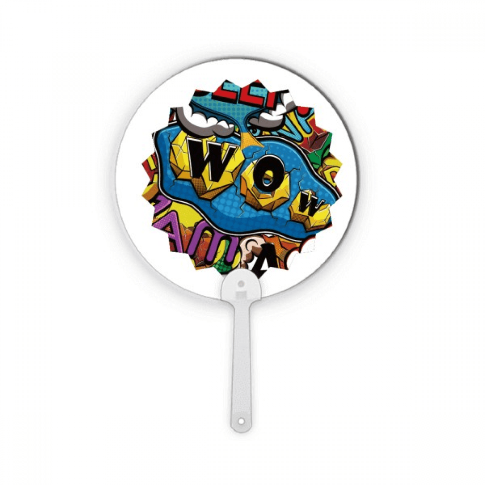 Dialog Bubble Joint Art Deco Fashion Plastic Round Handheld Fan ...