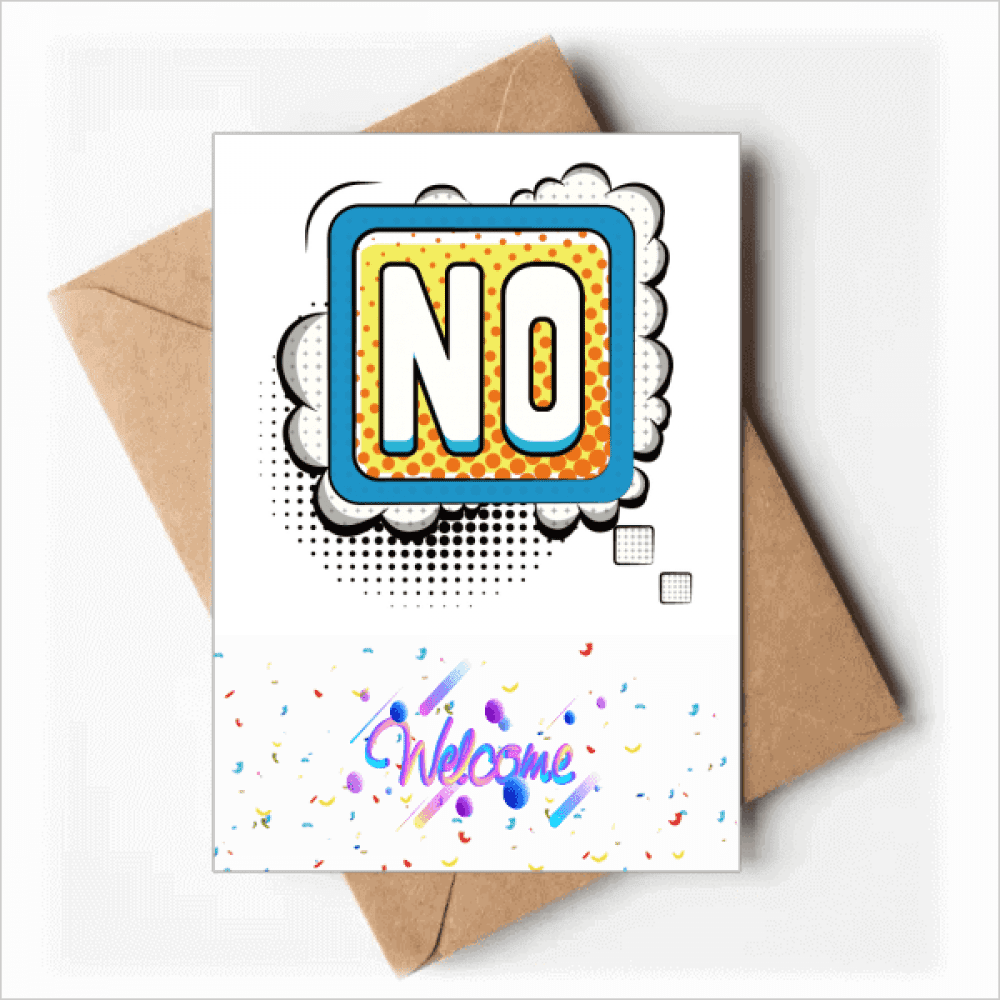 Dialog Bubble No Word Art Deco Fashion Welcome Back Greeting Cards ...