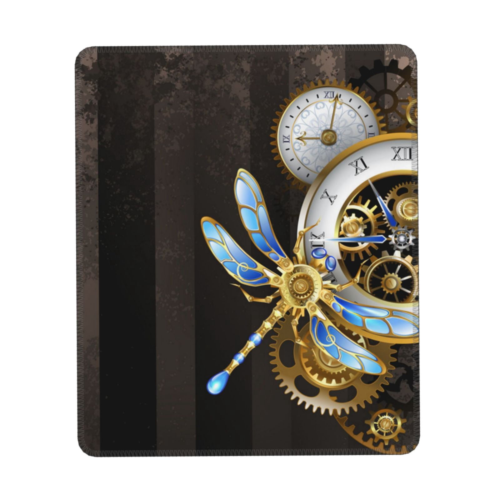 Dials With Dragonfly Steampunk Gold Clock Gaming Mouse Pad 7 x 8.6 in ...