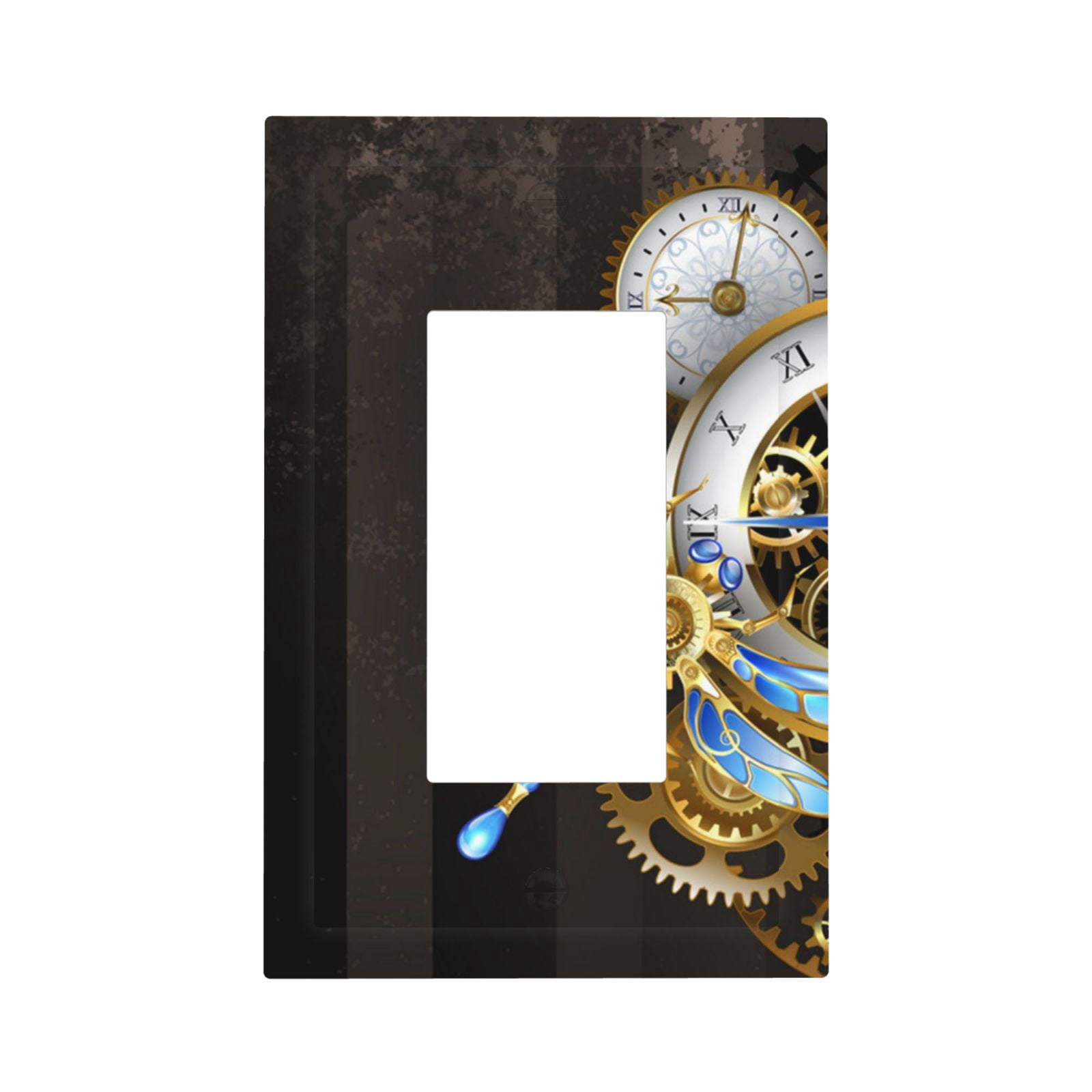Dials With Dragonfly Steampunk Gold Clock Single Gang Wall Plate 1 Gang ...