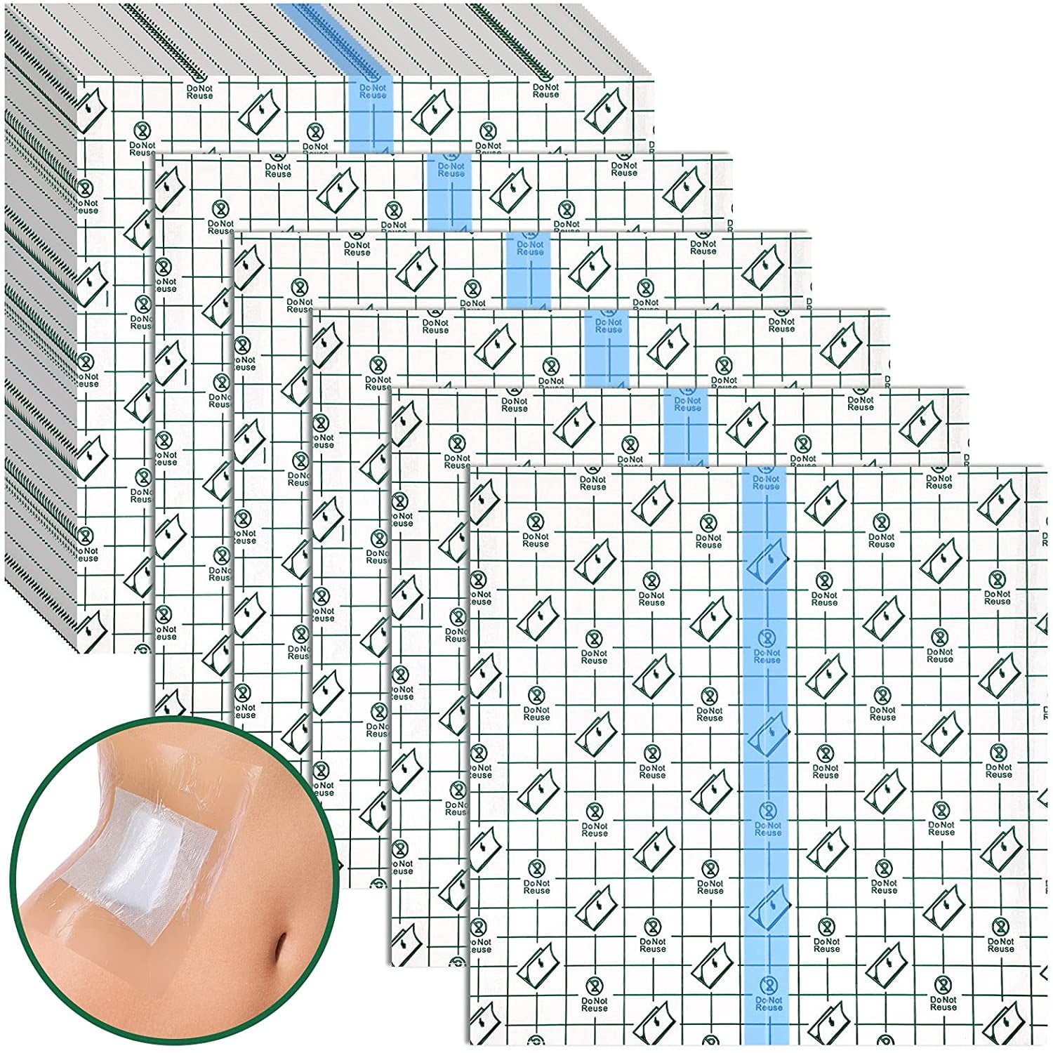 Dialysis Catheter 8 X 8 Inch Shower Cover Peritoneal Dialysis Accessories Protector Waterproof
