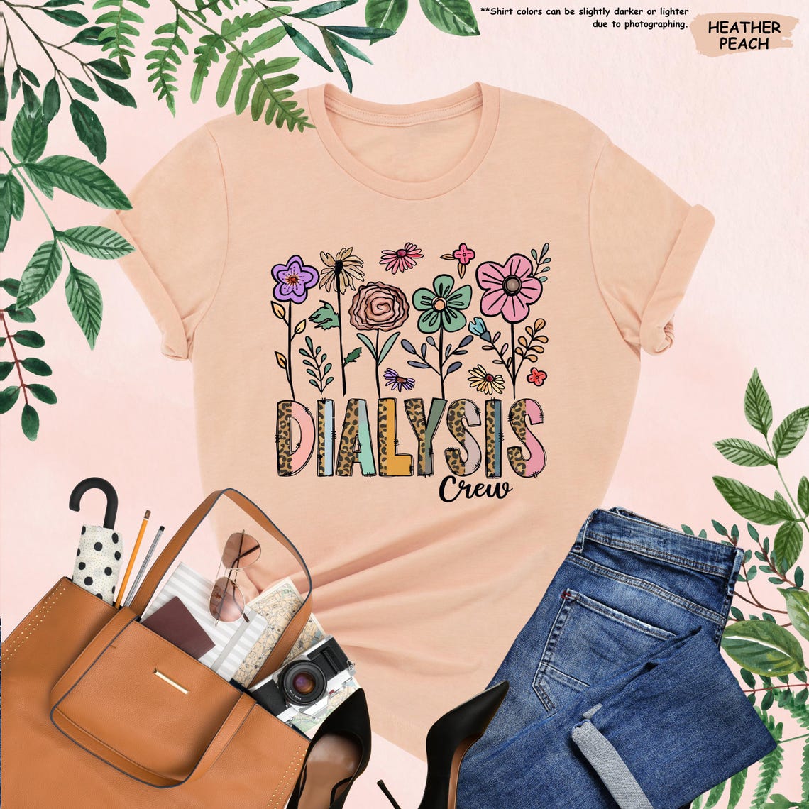 Dialysis Crew Shirt, Floral Dialysis Nurse Shirt, Leopard Dialysis Tech ...