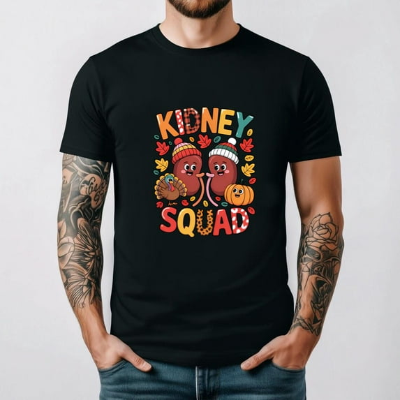 Dialysis Nurse Pumpkin Turkey Thanksgiving Kidney Squad Medical Tech Unisex T-Shirt, for men ...