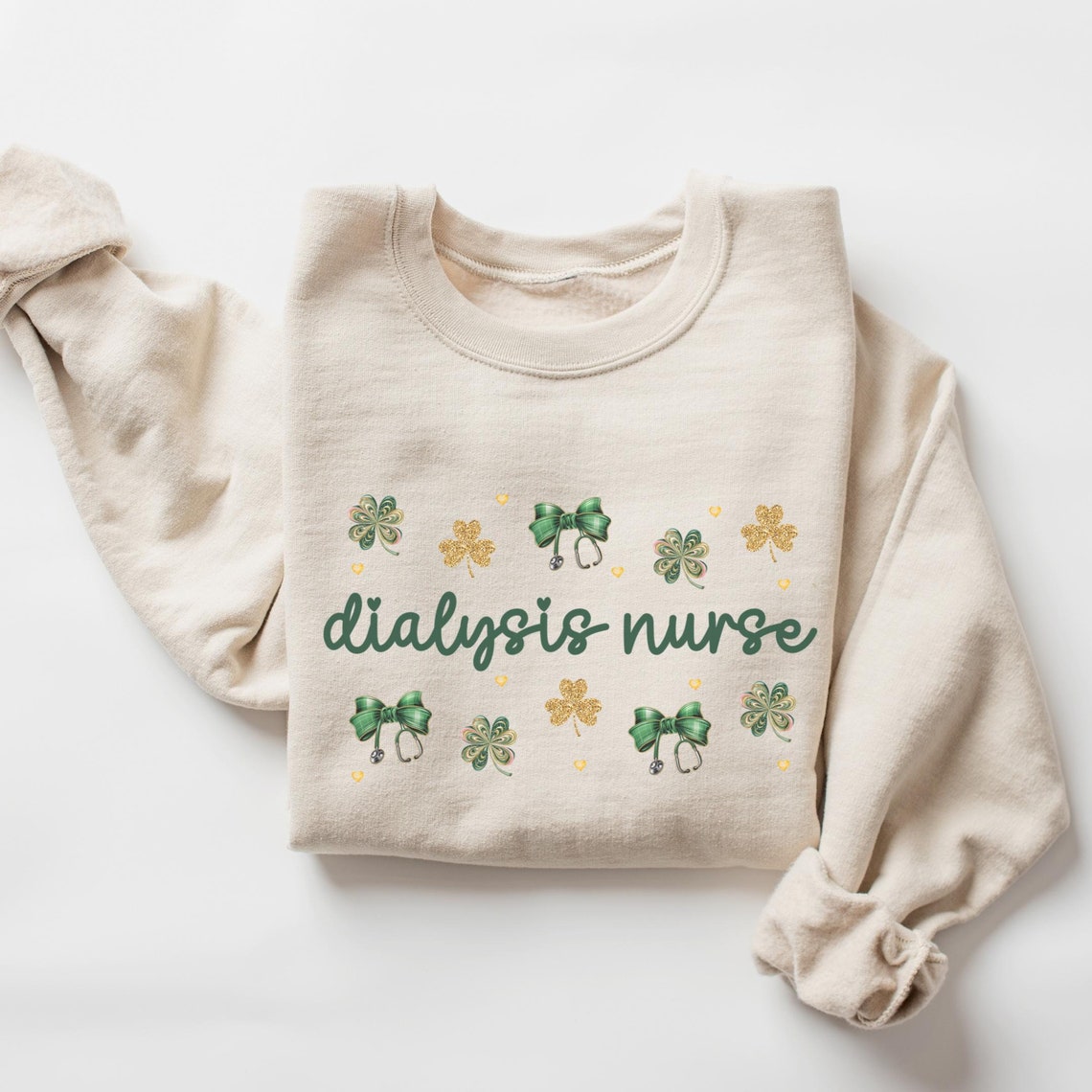 Dialysis Nurse St Patrick Day Sweatshirt, Irish Shamrock Ney Nurse ...