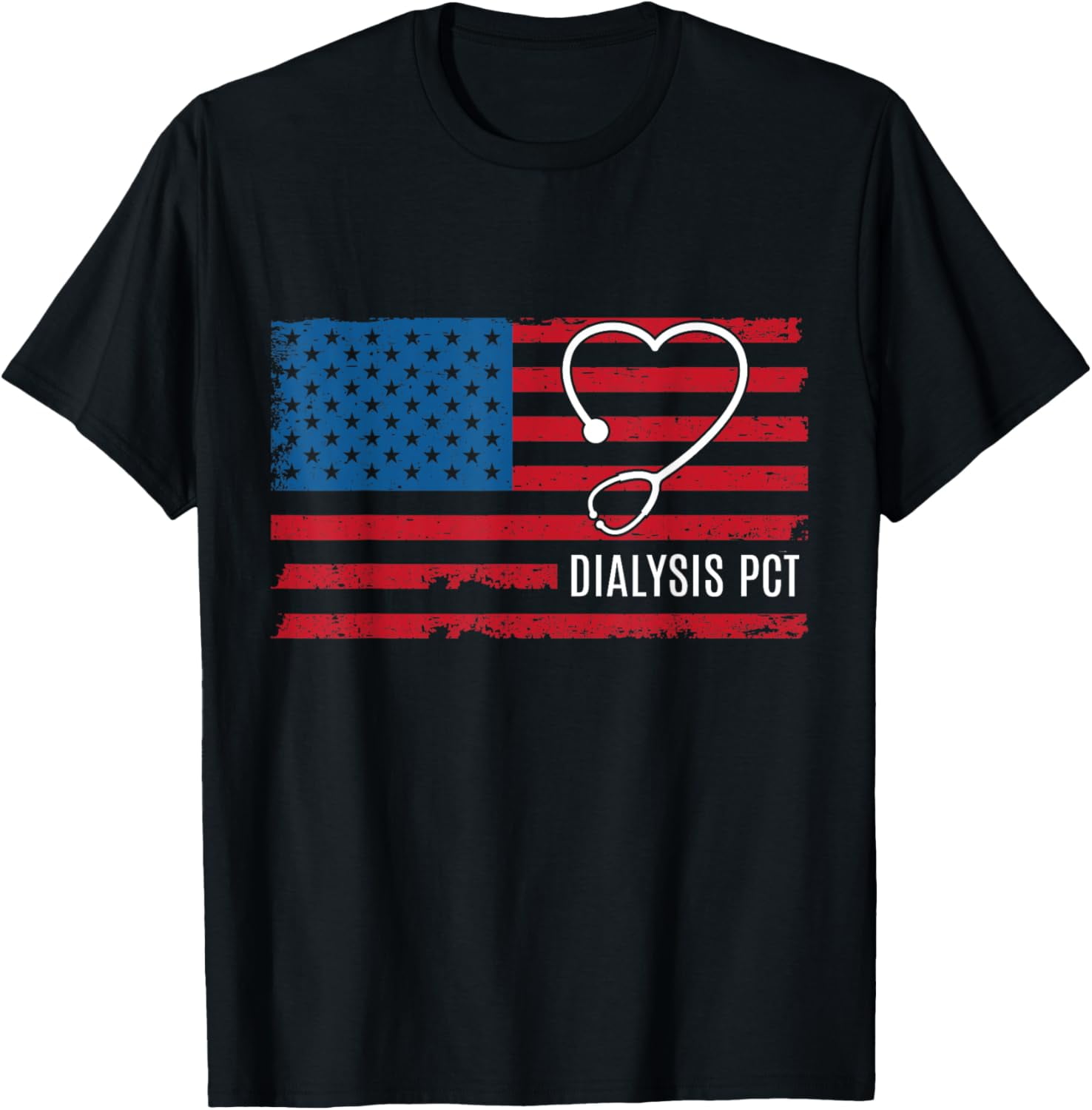 Dialysis Patient Care Tech Technician PCT USA Flag Patriotic T-Shirt ...