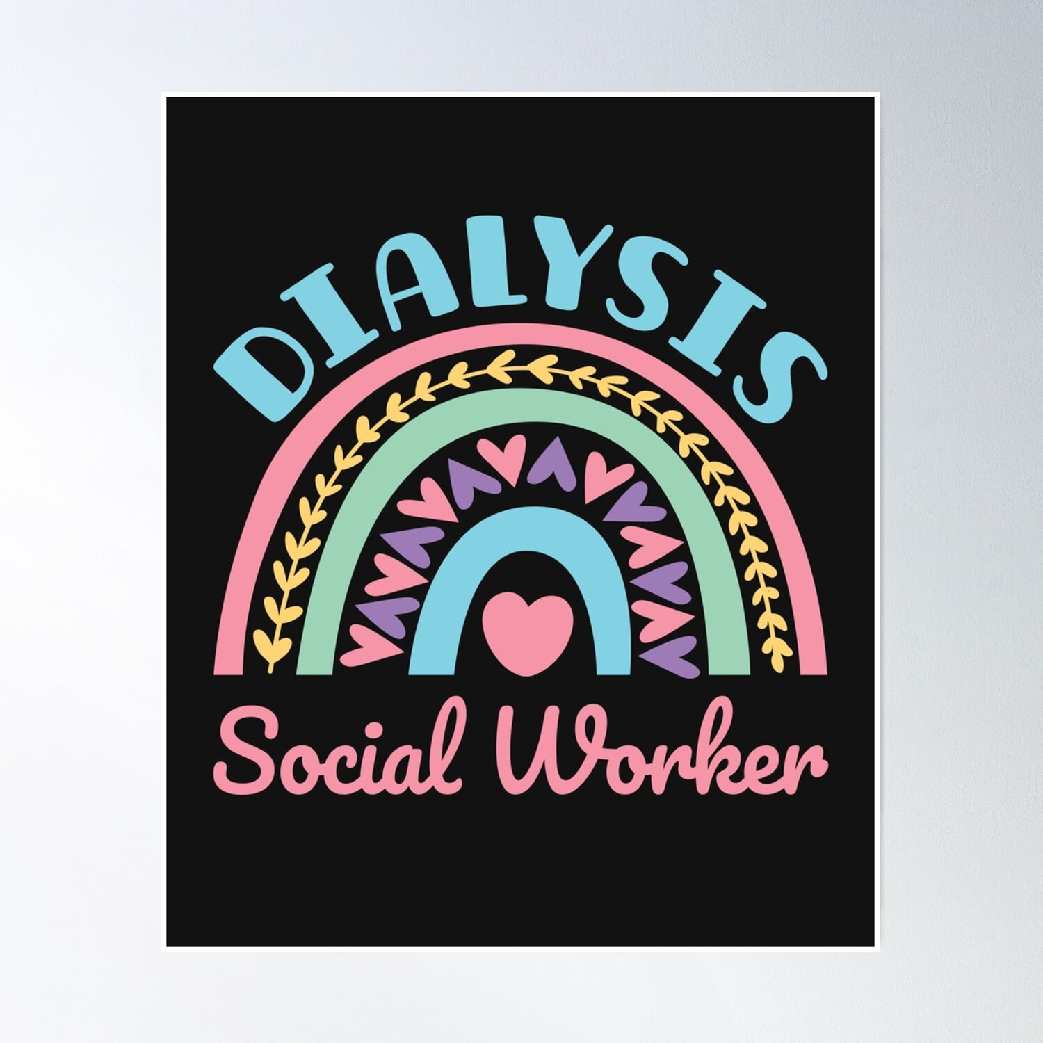 Dialysis Social Work Renal Social Work Rainbow Poster Wall Art, Modern ...