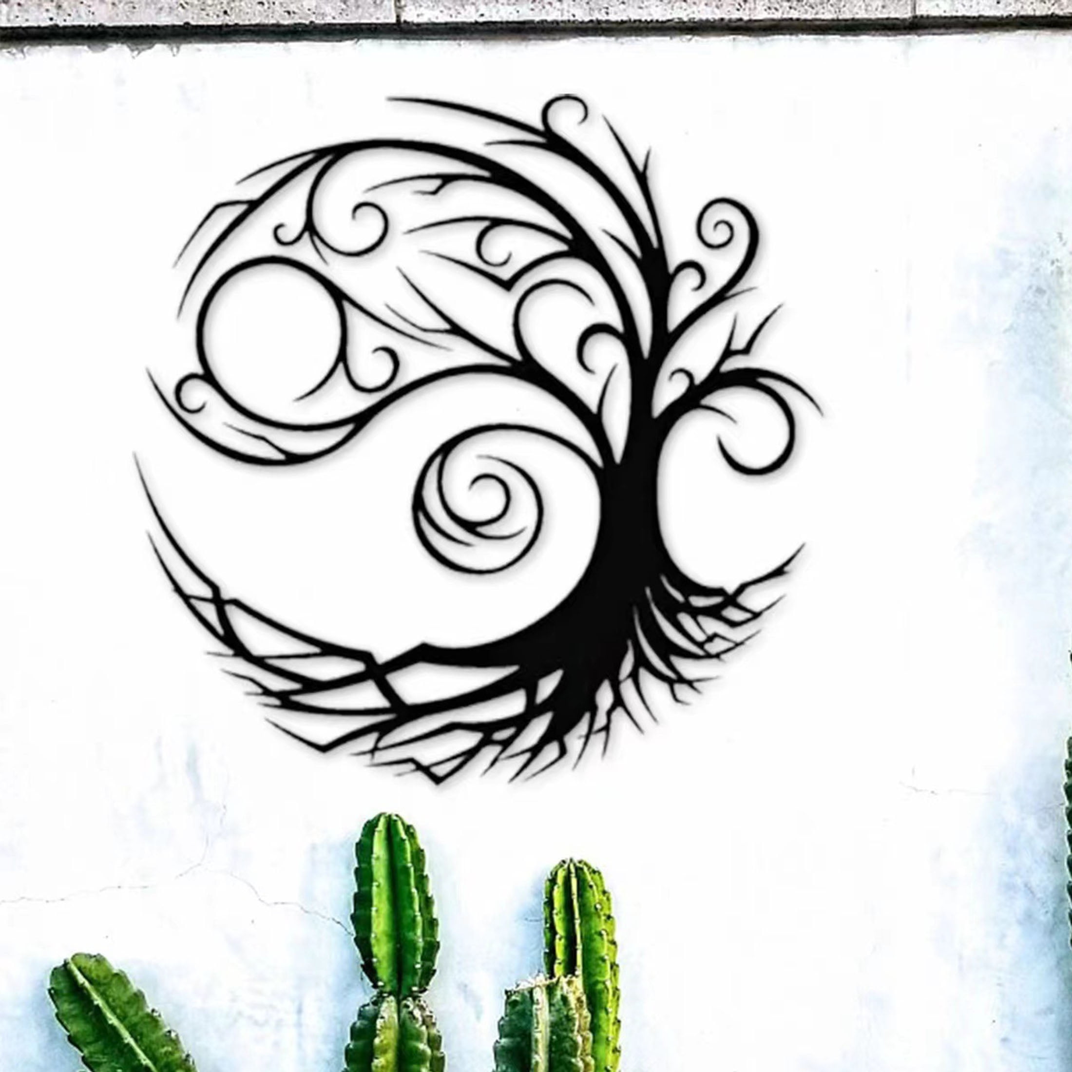 Diameter 11 Inches Tree of Life Metal Wall Hanging Decor Art Home Home ...