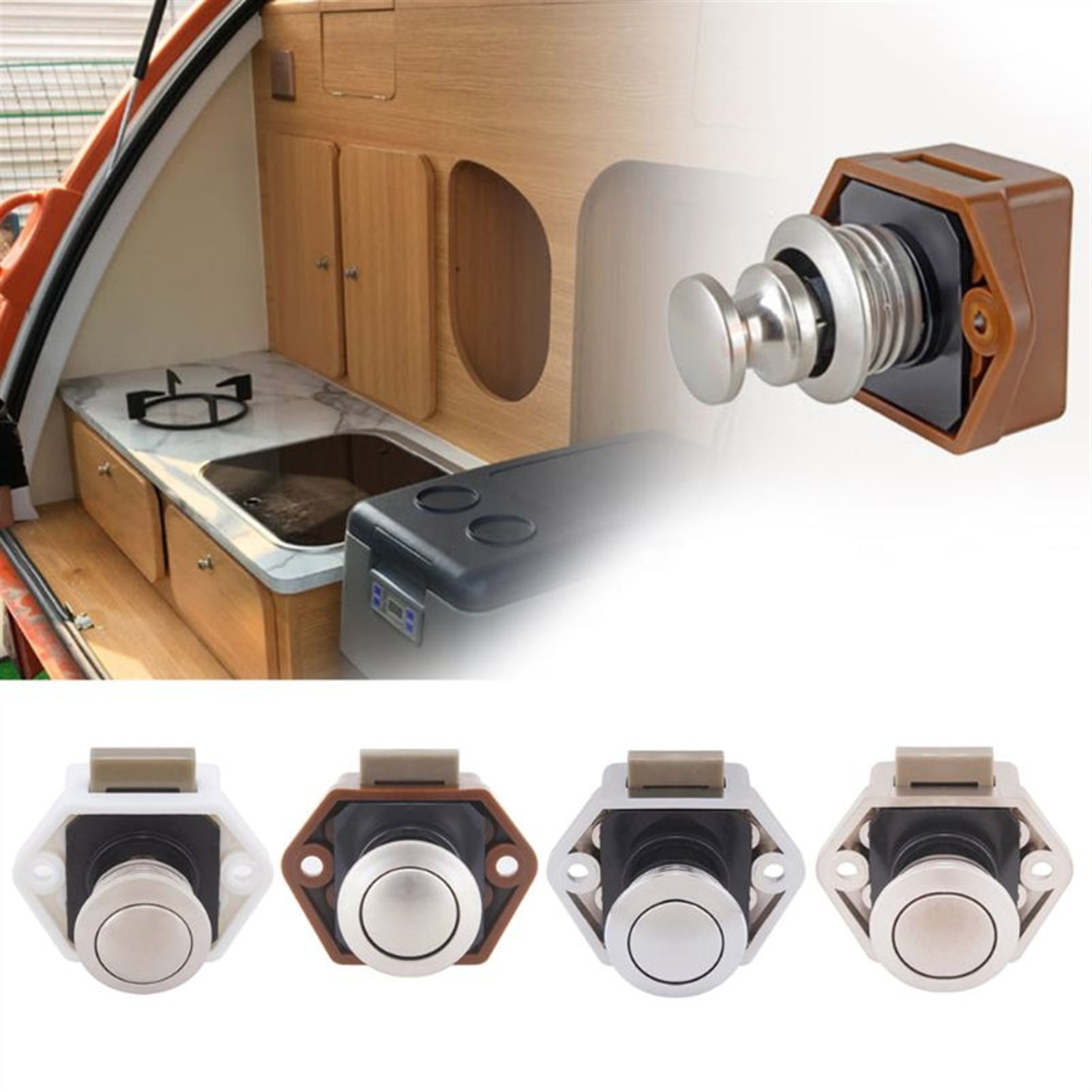 Diameter 20mm Camper Car Push Lock RV Caravan Boat Drawer Latch Button ...